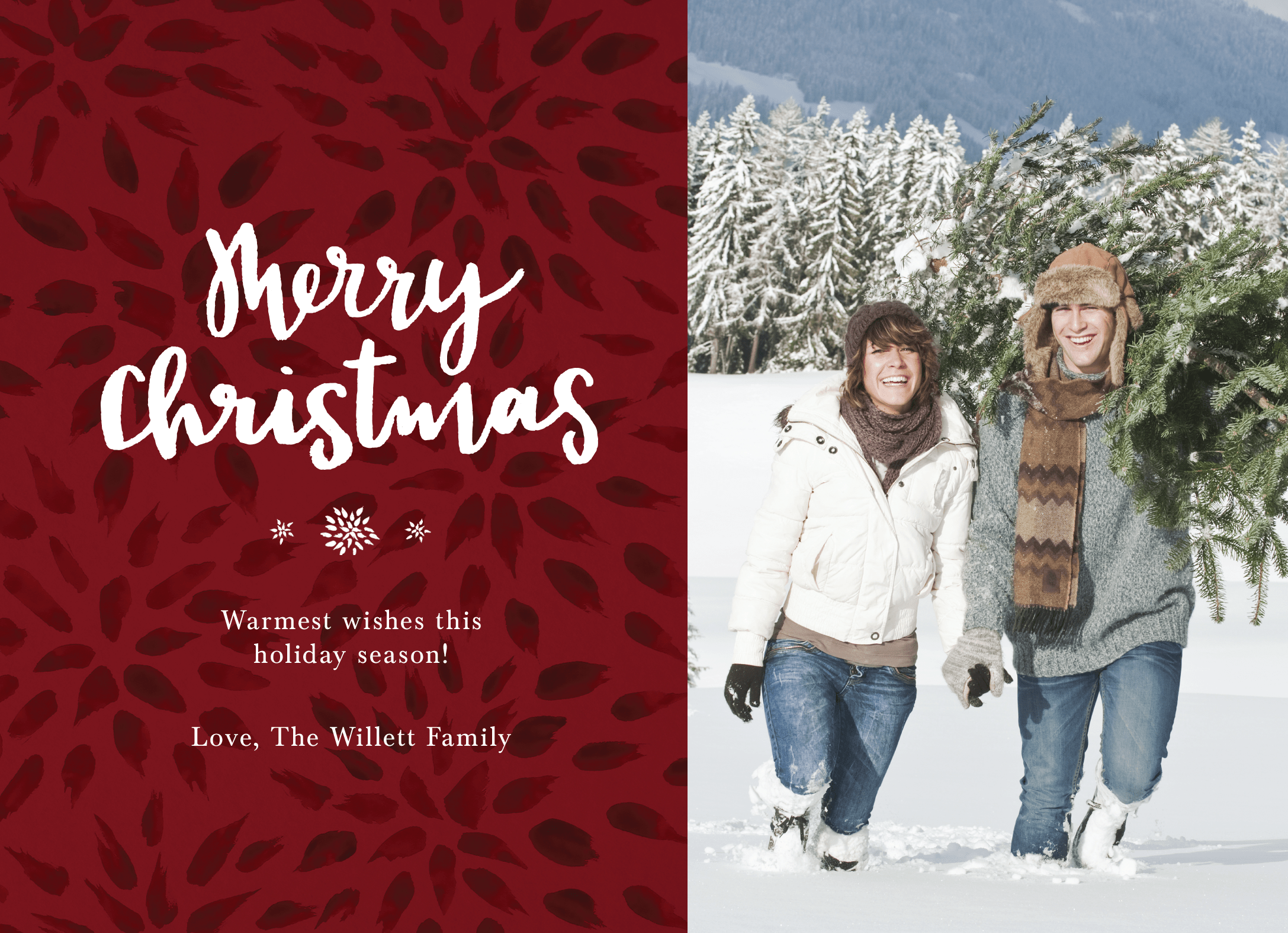 Poinsettia Christmas Photo Card | Postable | Postable