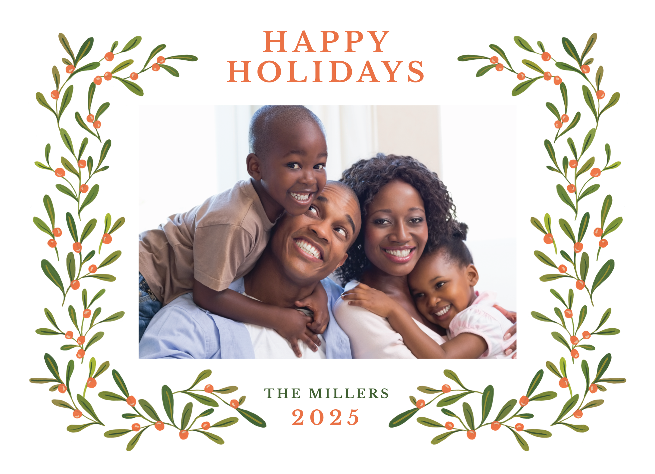 Holiday Holly Frame Holiday Photo Card | Postable | Postable