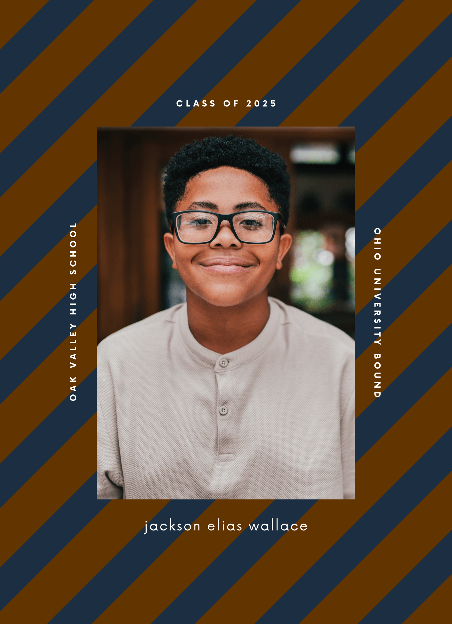 On The Diagonal Navy & Brown by Carrie Moradi | Postable