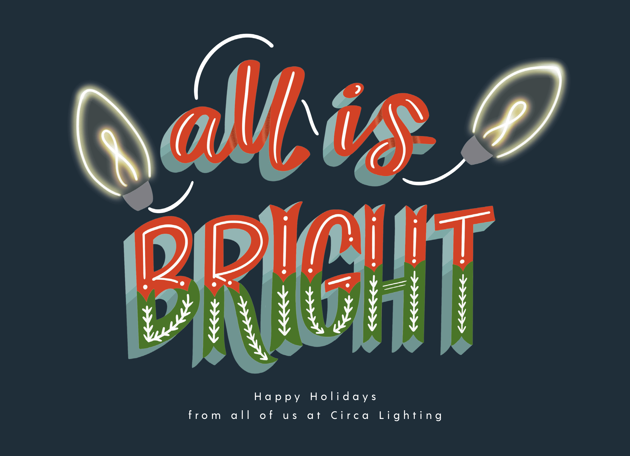 All Is Bright Lights Business Holiday Card | Postable | Postable