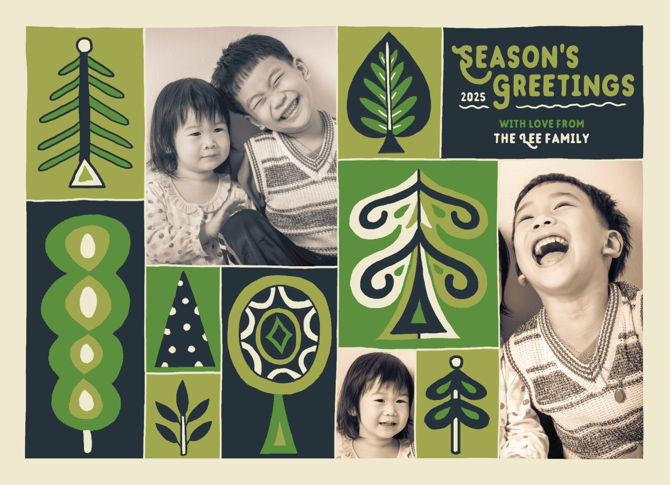 Season's Greetings Tree Holiday Photo Card | Postable | Postable