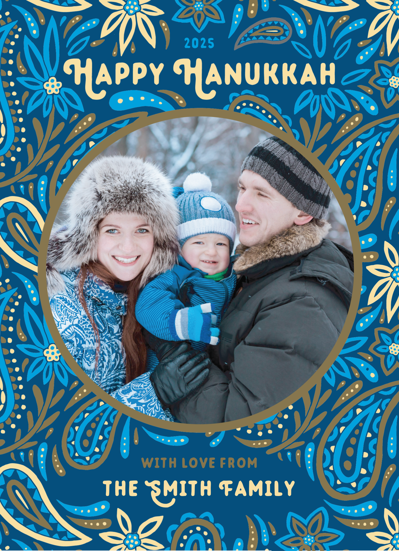 Ornate Happy Hanukkah Photo Card | Postable | Postable