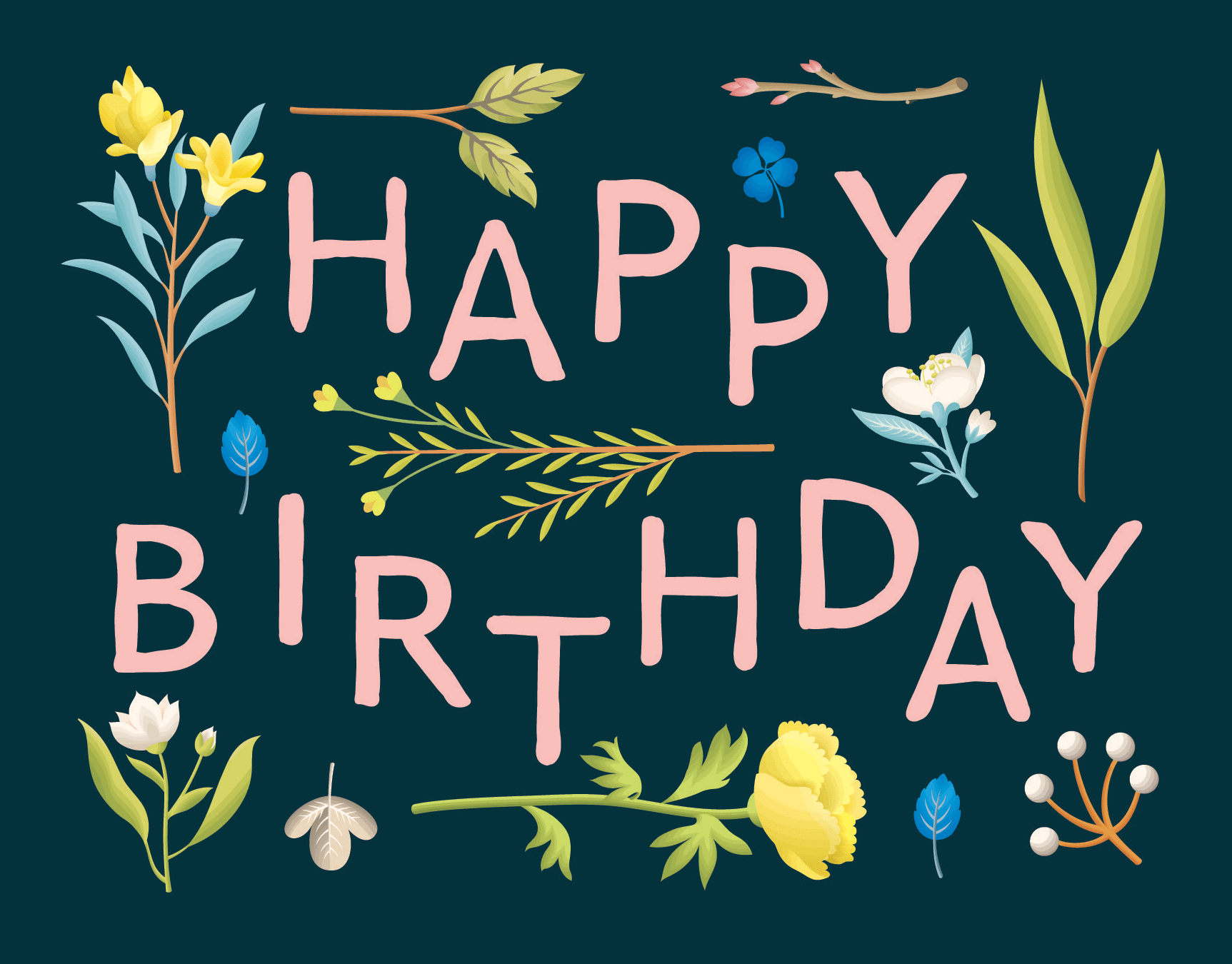 Botanical Happy Birthday by Clap Clap | Postable