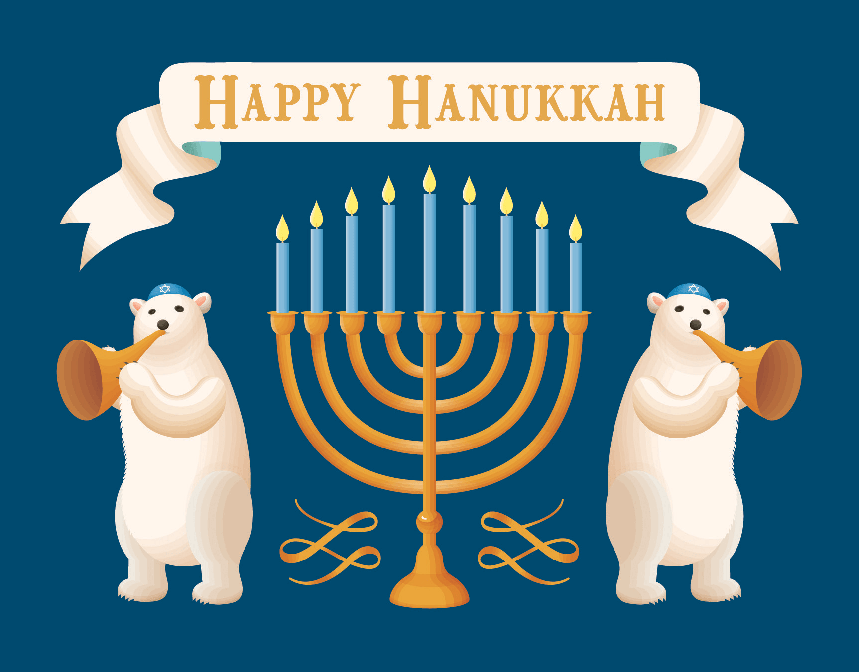 Happy Hanukkah Bears Holiday Card | Postable | Postable