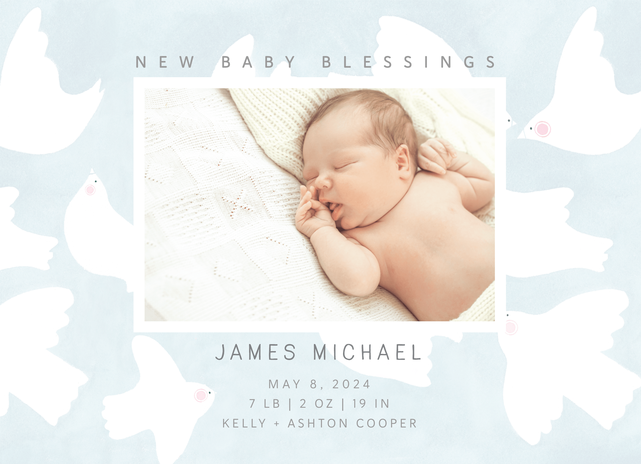 Blue Baby Blessings by E. Frances Paper | Postable