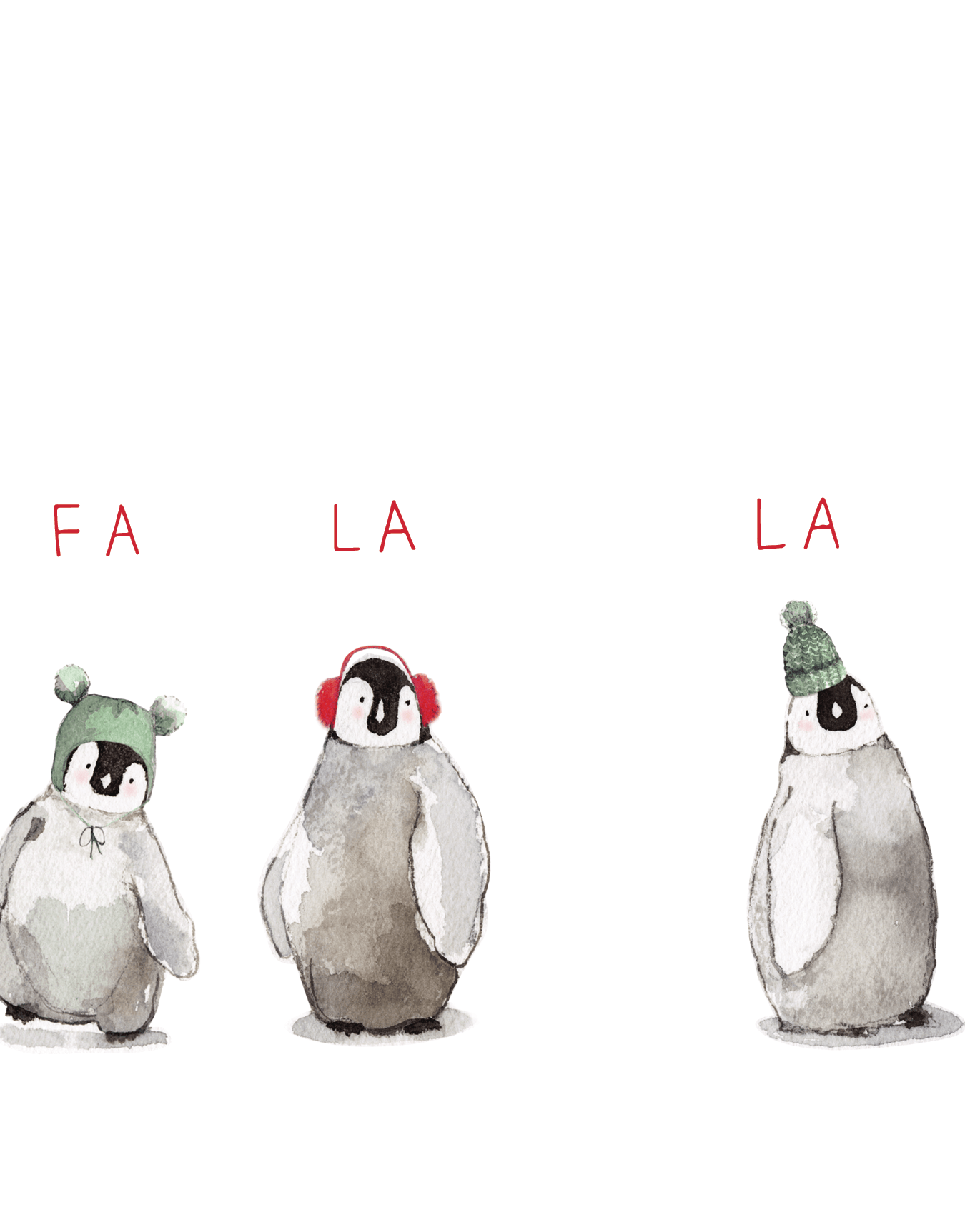 Fa La La Penguins Folded Holiday Card | Postable | Postable