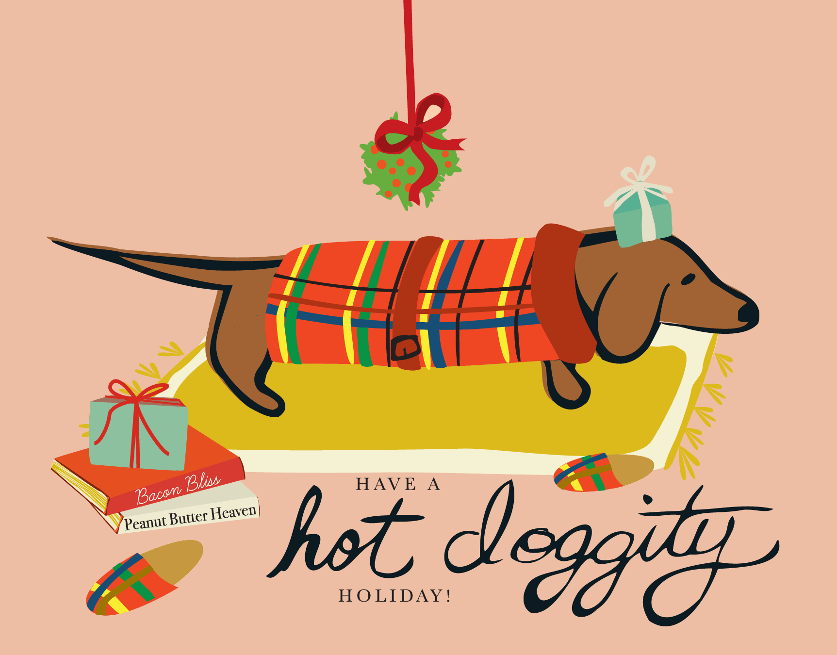 Have A Hot Diggity Holiday Folded Holiday Card | Postable | Postable