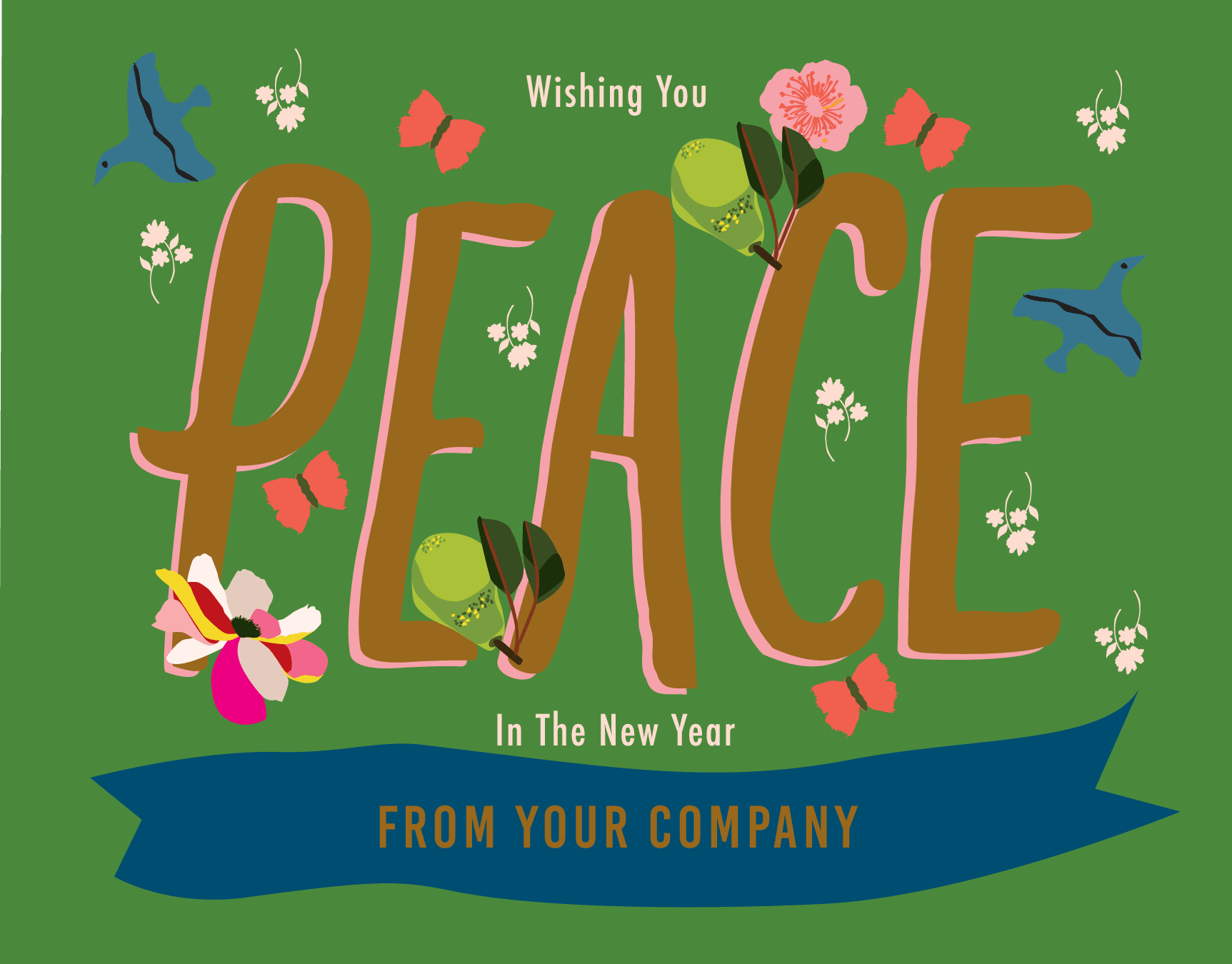 Big Peace Business Holiday Card | Postable | Postable