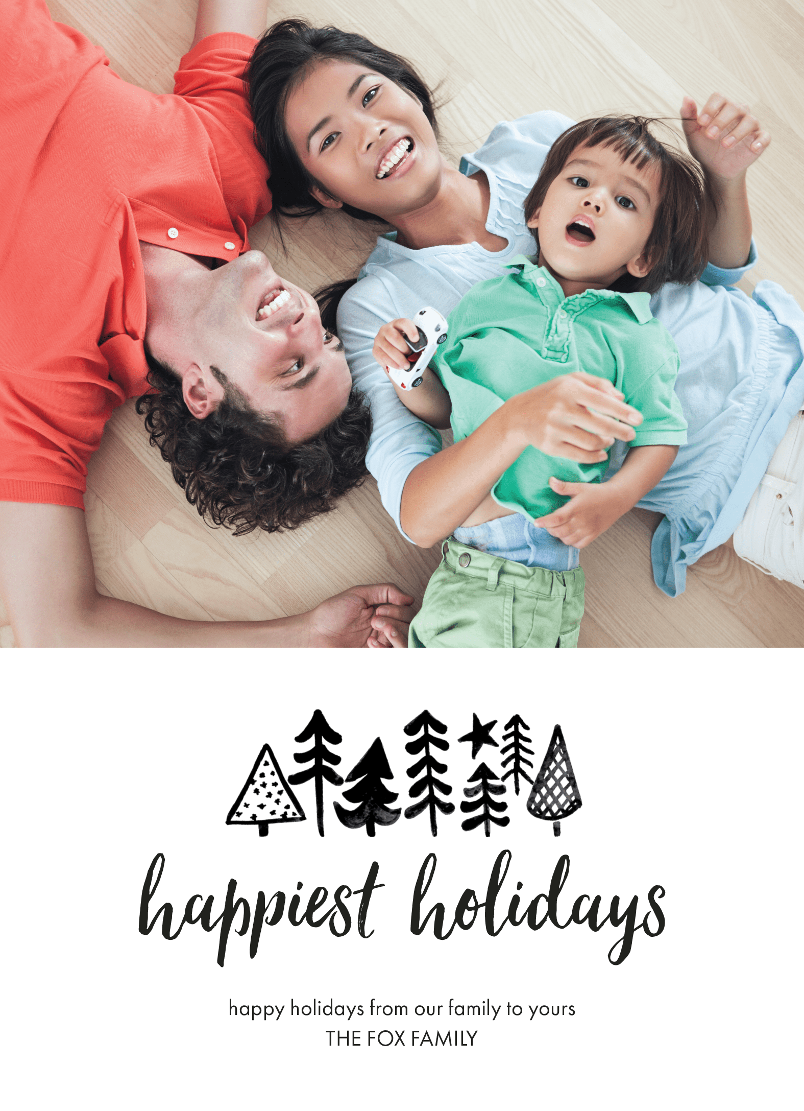 Happy Trees Holiday Photo Card | Postable | Postable