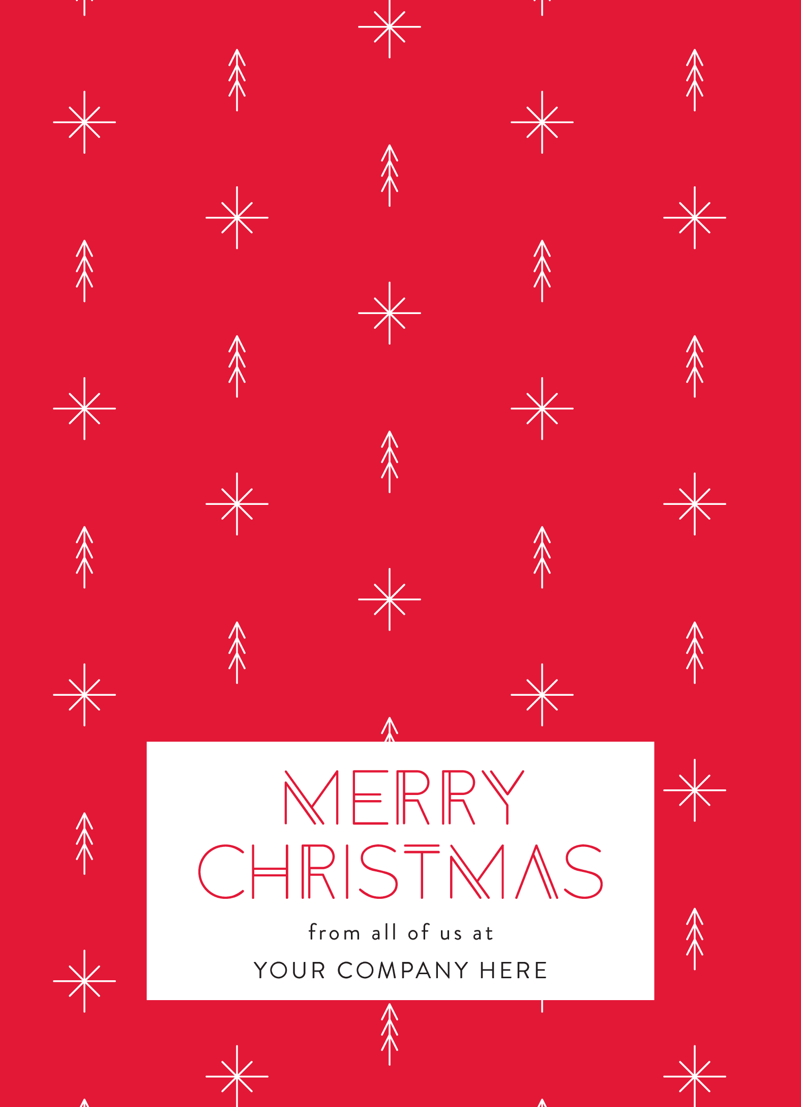 Christmas Tree Pattern Business Christmas Card | Postable | Postable