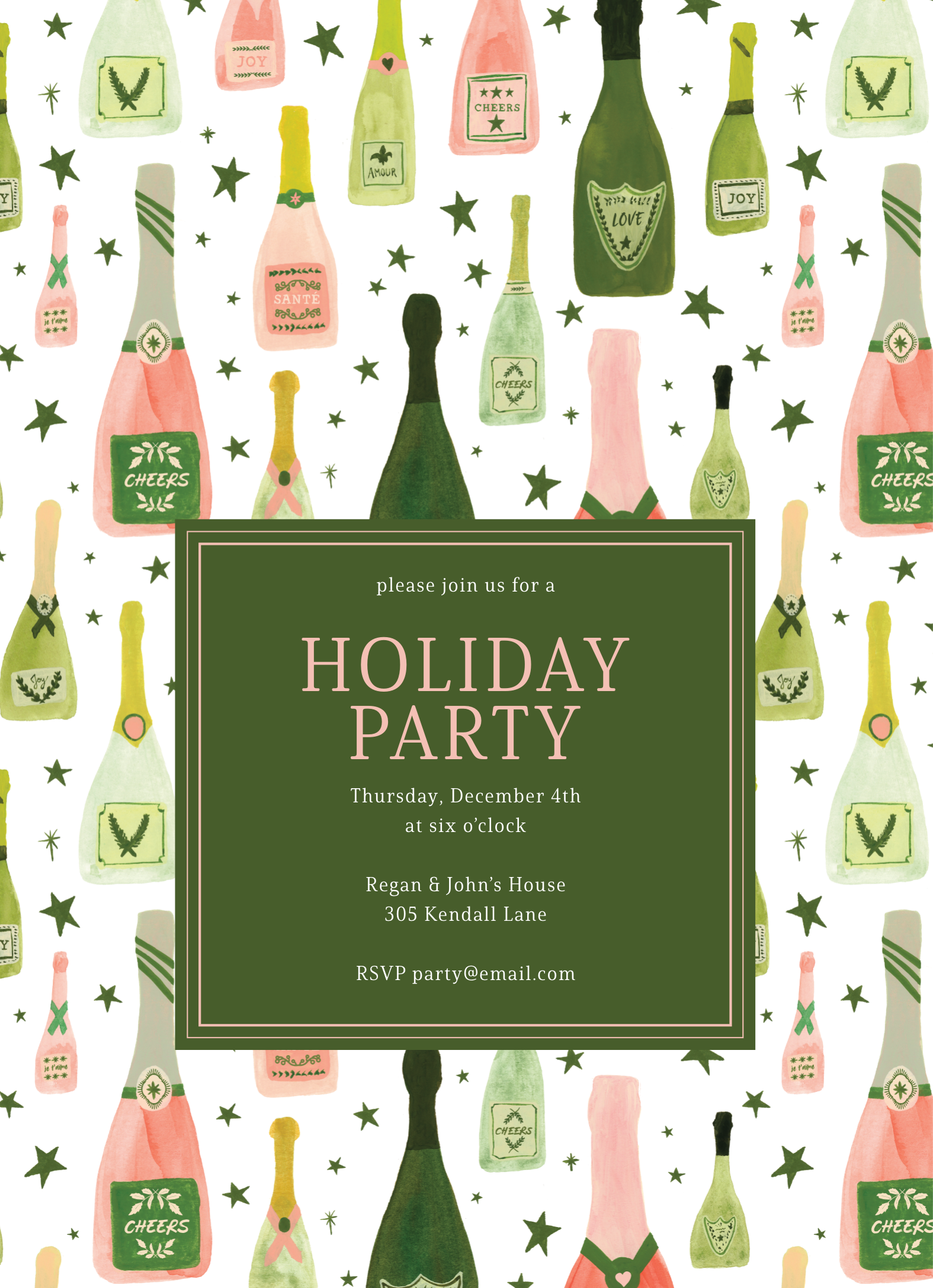 Champagne Party Holiday Party Invitation | Postable | Postable