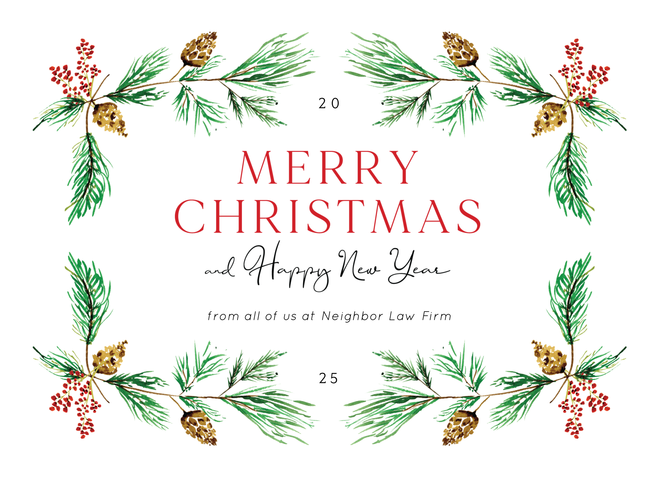 Classic Pine Business Christmas Card | Postable | Postable