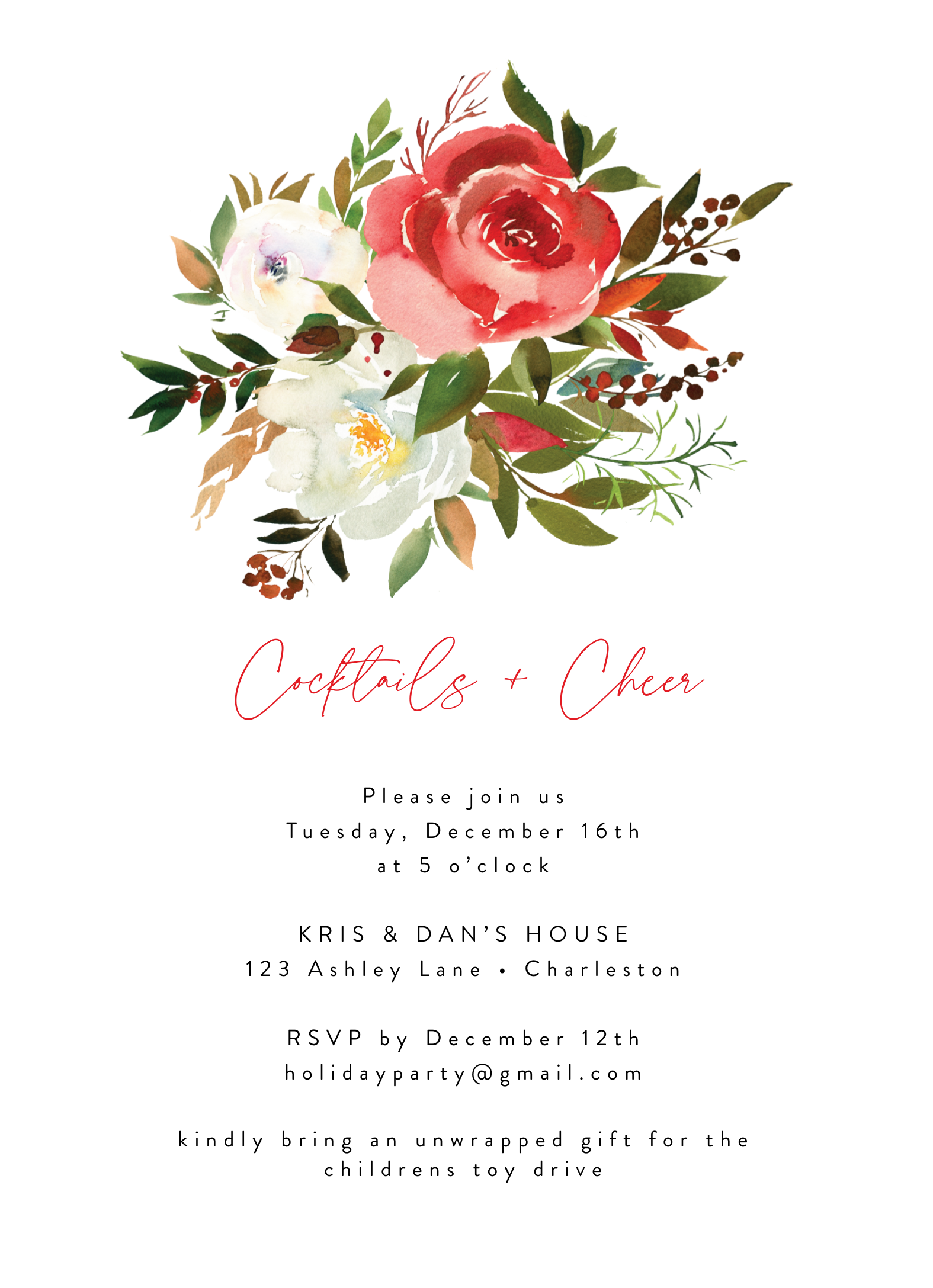 Christmas Cocktails Invite by Erika Firm | Postable