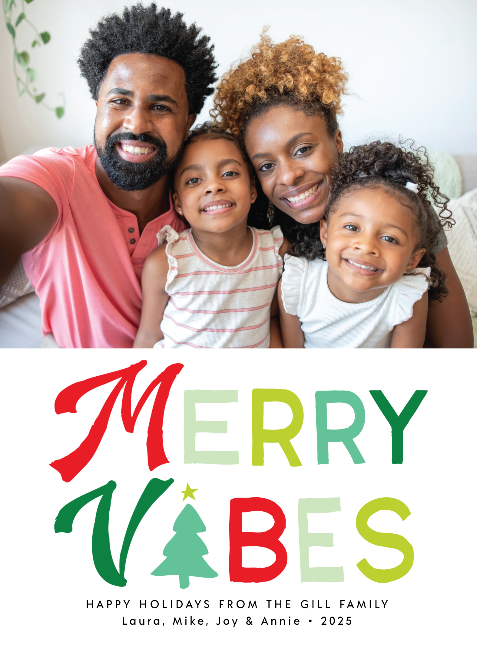 Merry Vibes Custom Holiday Photo Card | Postable | Postable