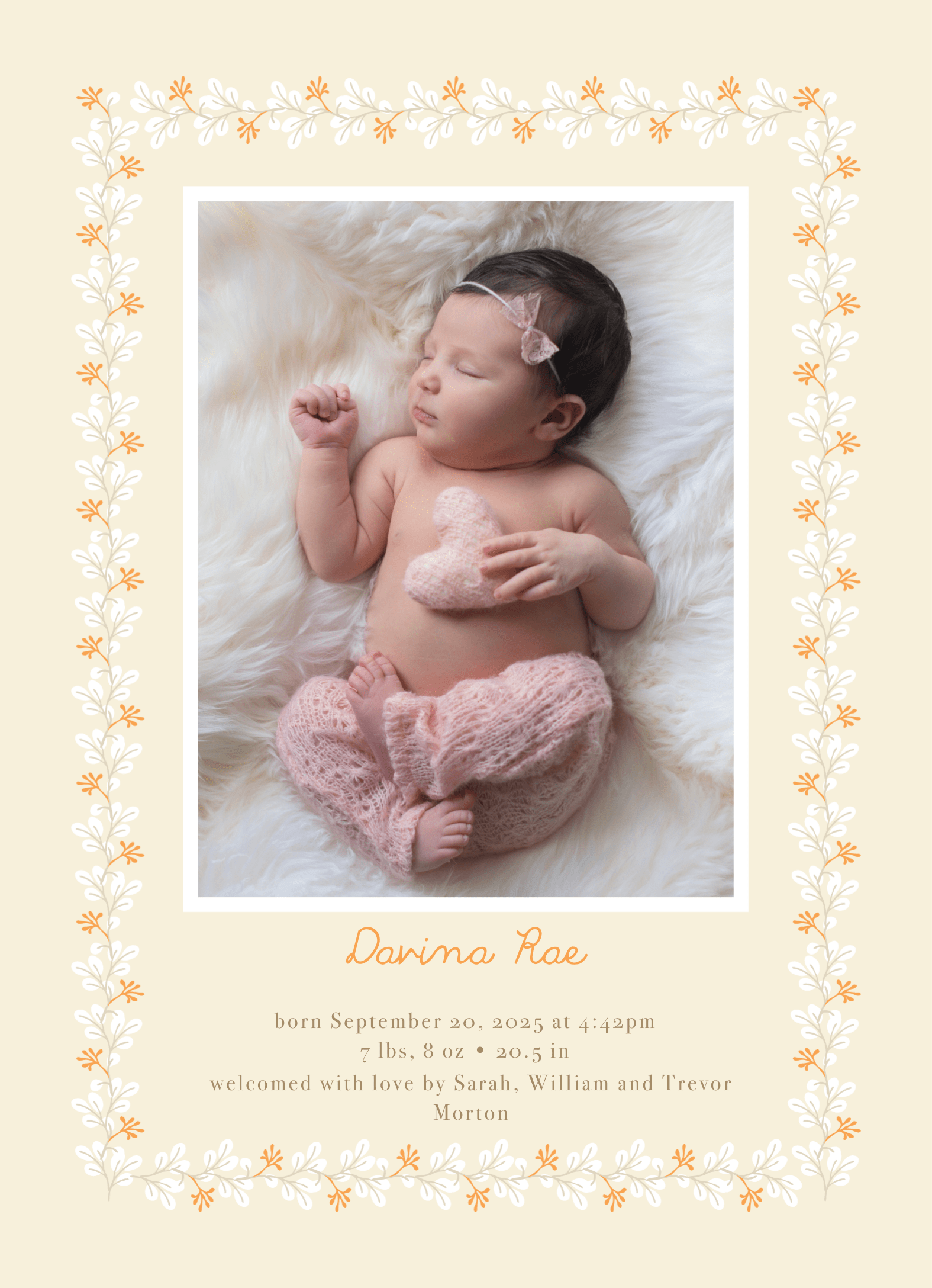 Vanilla Botanical Border by Erika Firm | Postable