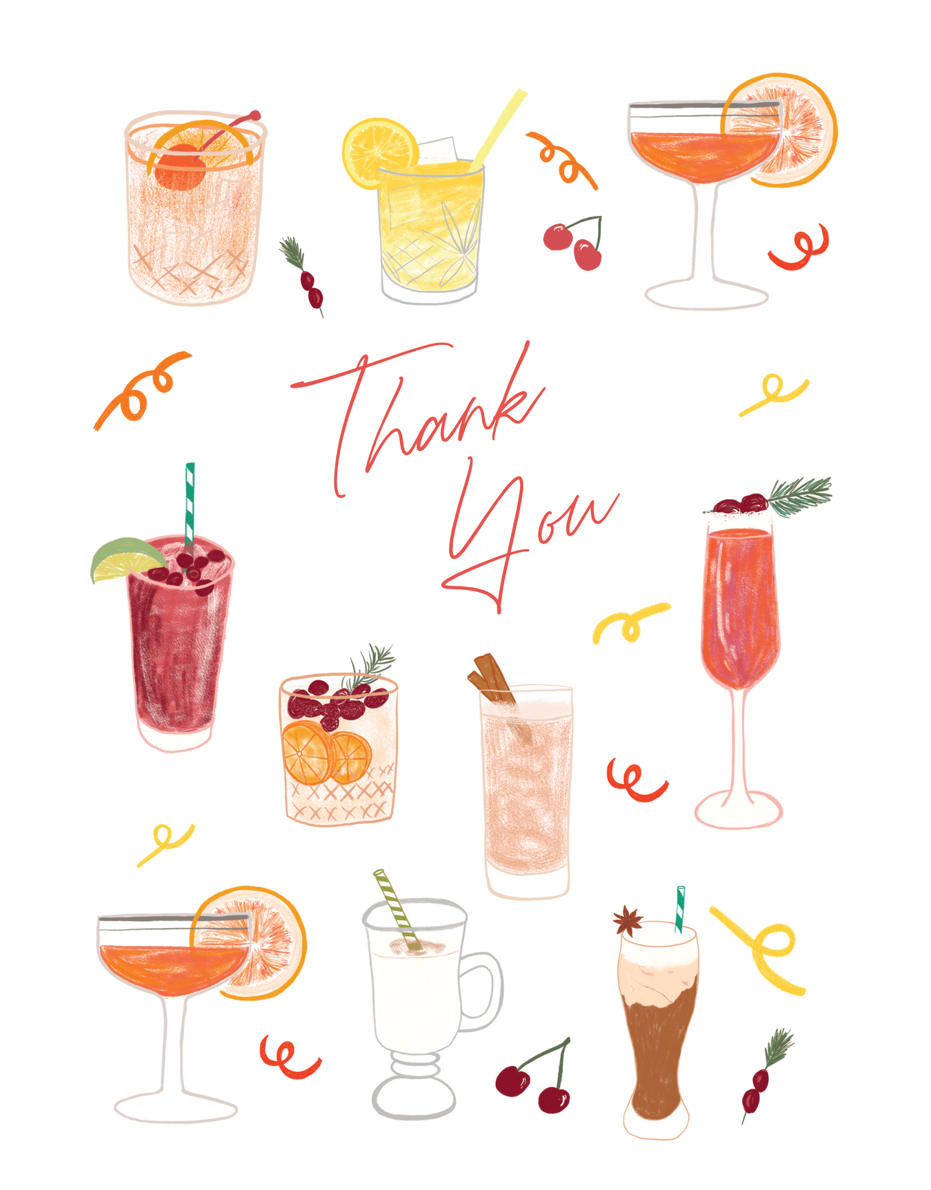 Cocktails Thanks by Erika Firm | Postable