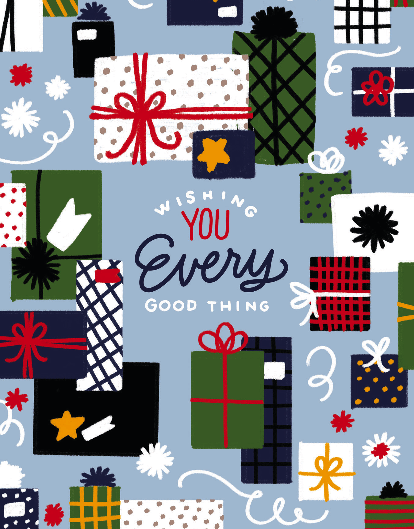 Wishing You Every Good Thing Folded Holiday Card | Postable | Postable