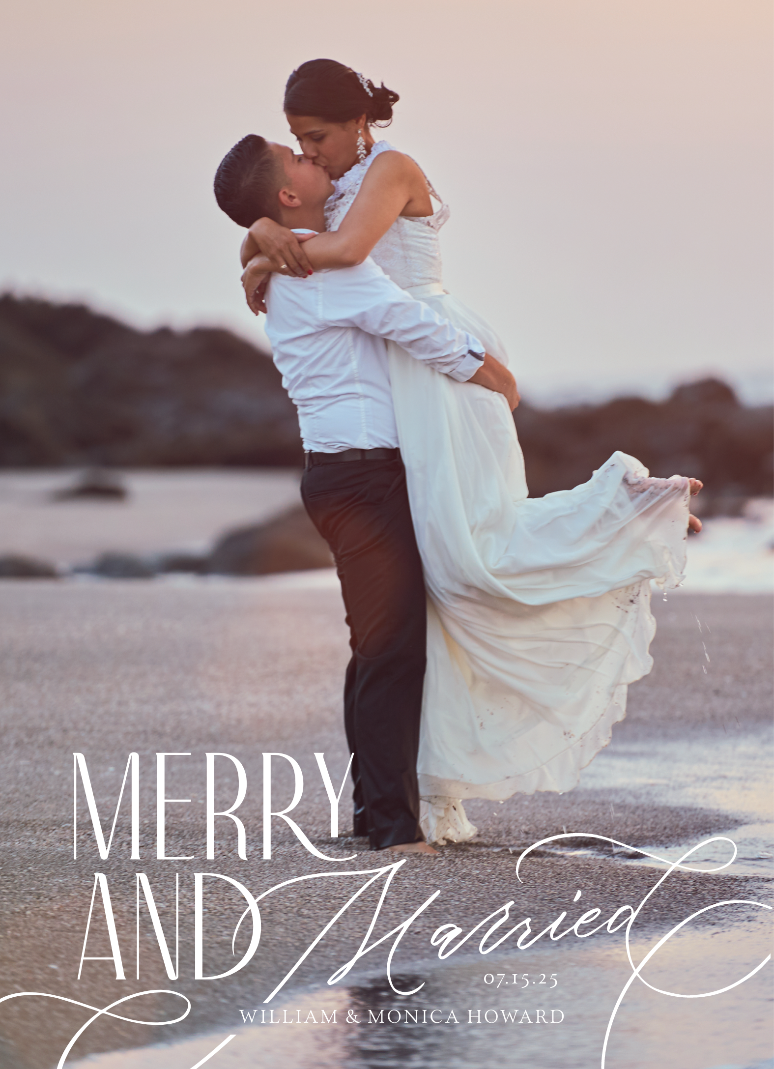 Merry And Married Portrait by Erin Wilson Design | Postable