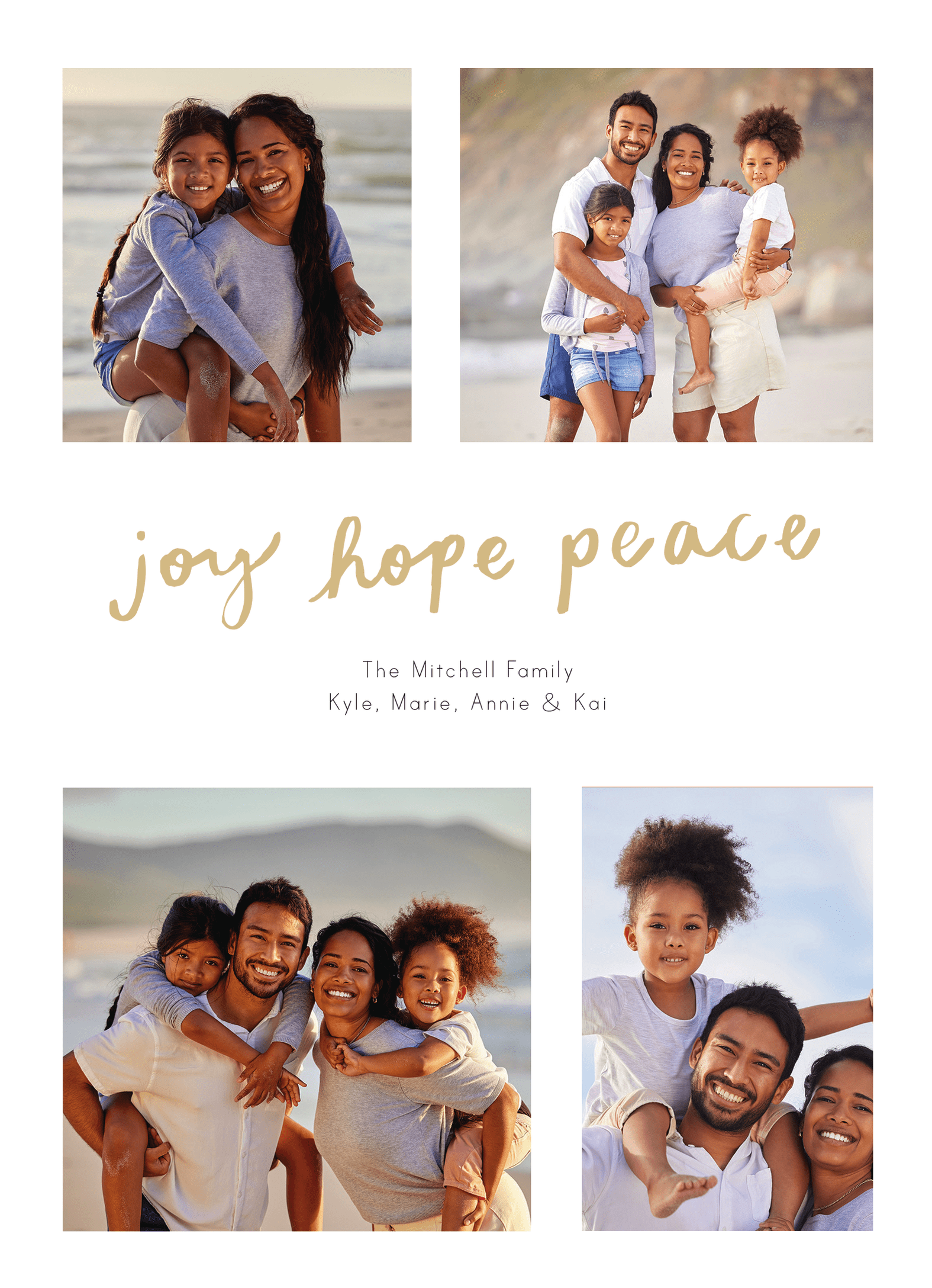 Joy, Hope, Peace Mutli Holiday Photo Card | Postable | Postable