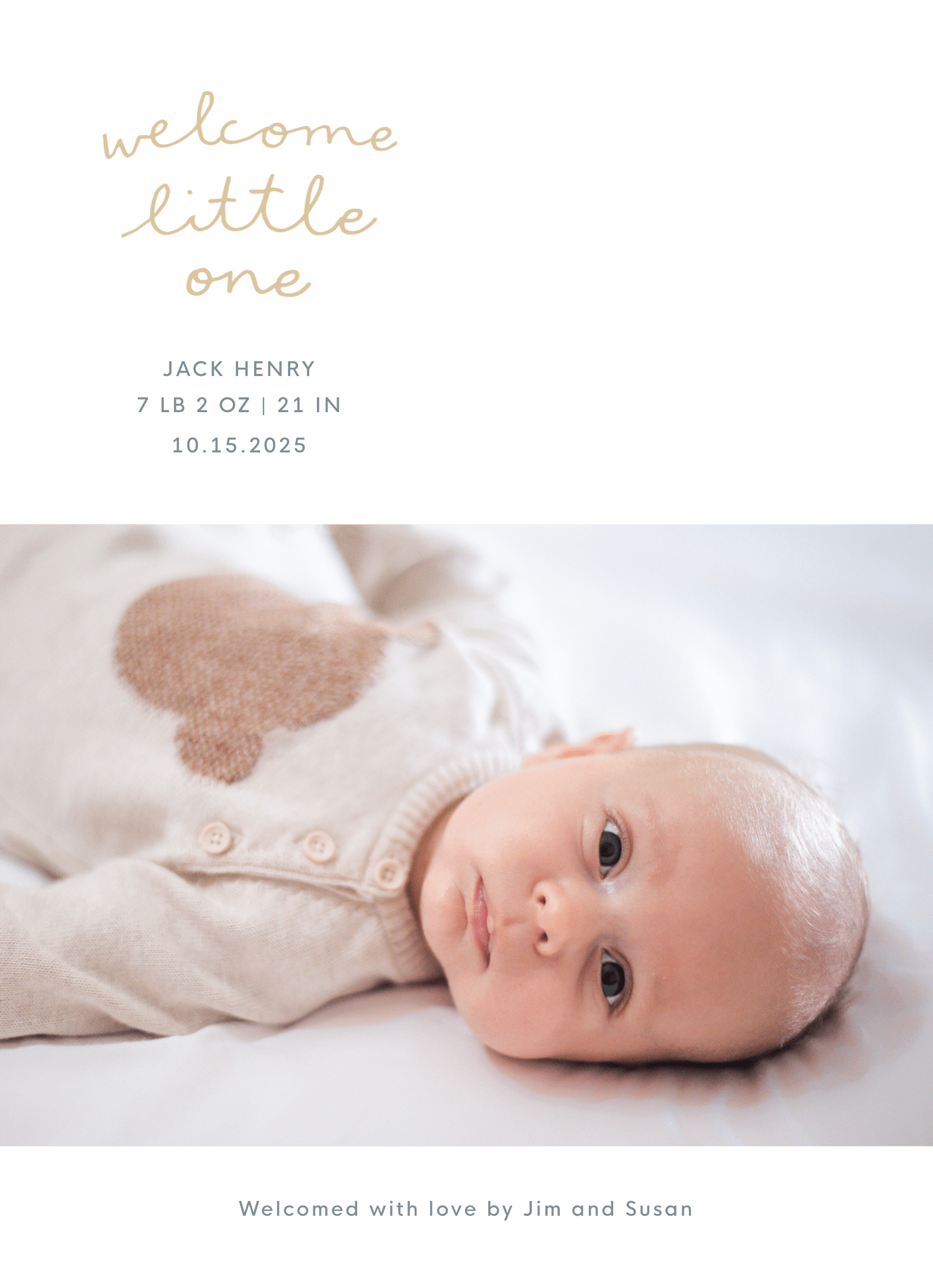 Welcome Little One by Evergreen Summer | Postable