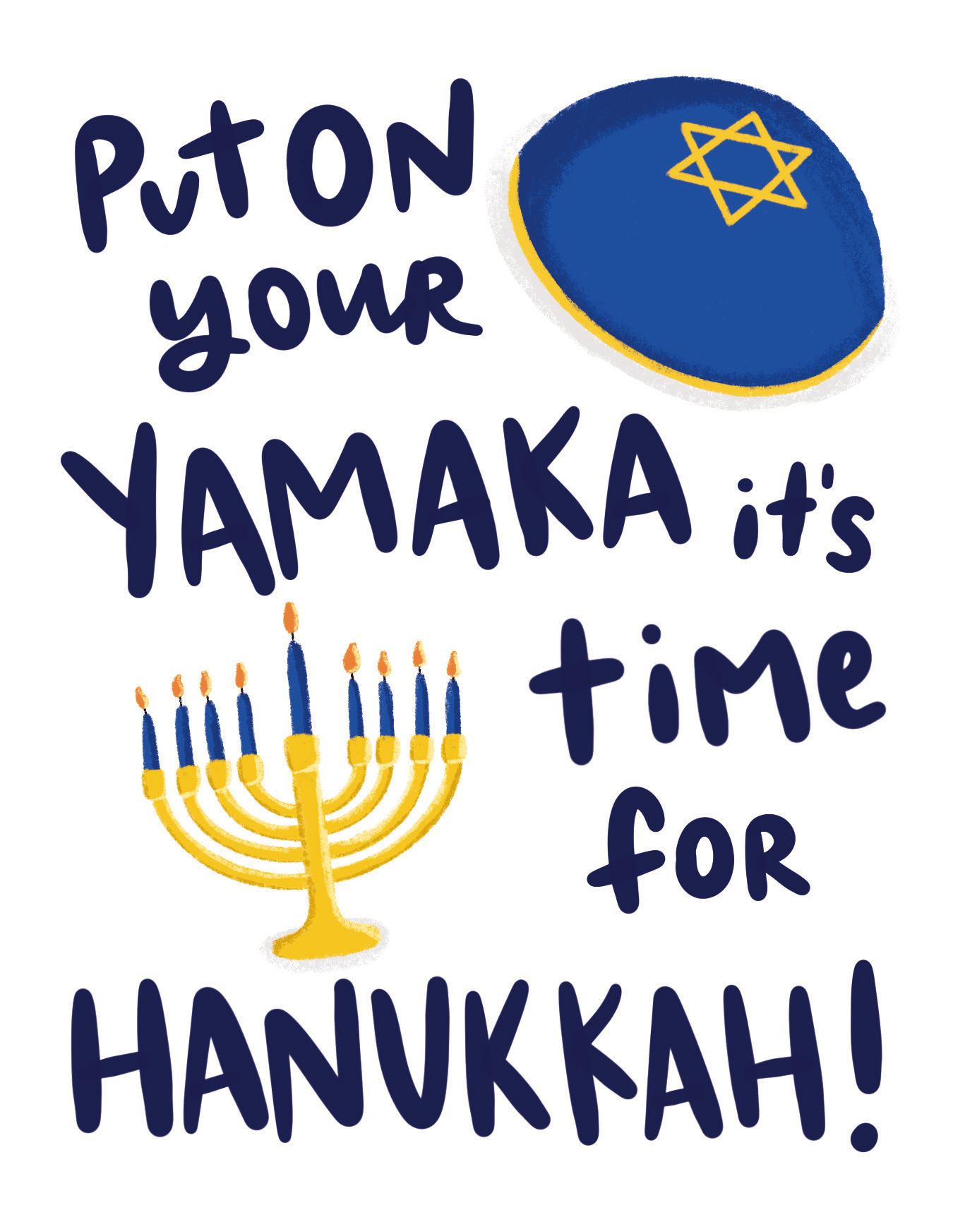 Put On Your Yamaka It's Hanukkah Holiday Card | Postable | Postable