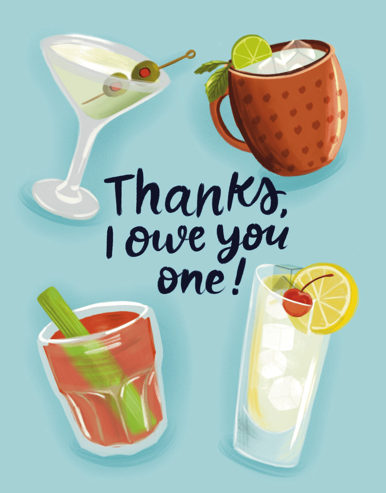 Drink Thanks by Grey Street Paper | Postable