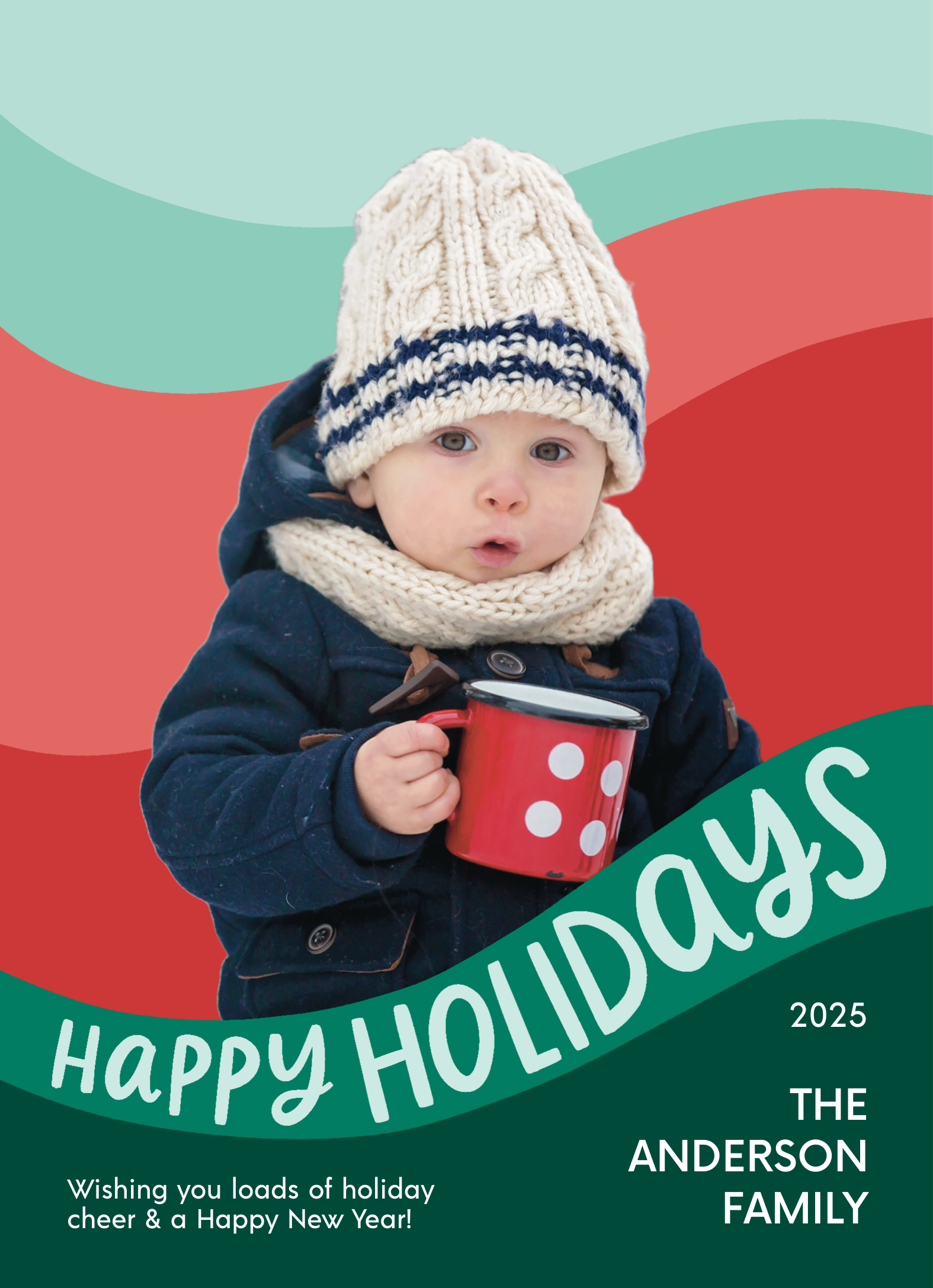 Holiday Waves Holiday Photo Cutout Card | Postable | Postable