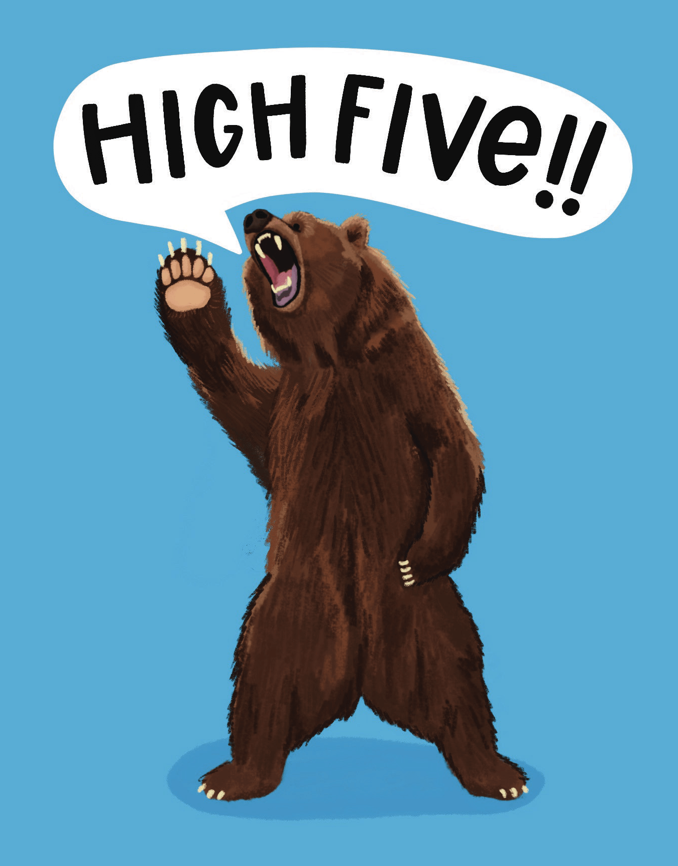 High Five Grizzly Bear by Grey Street Paper | Postable