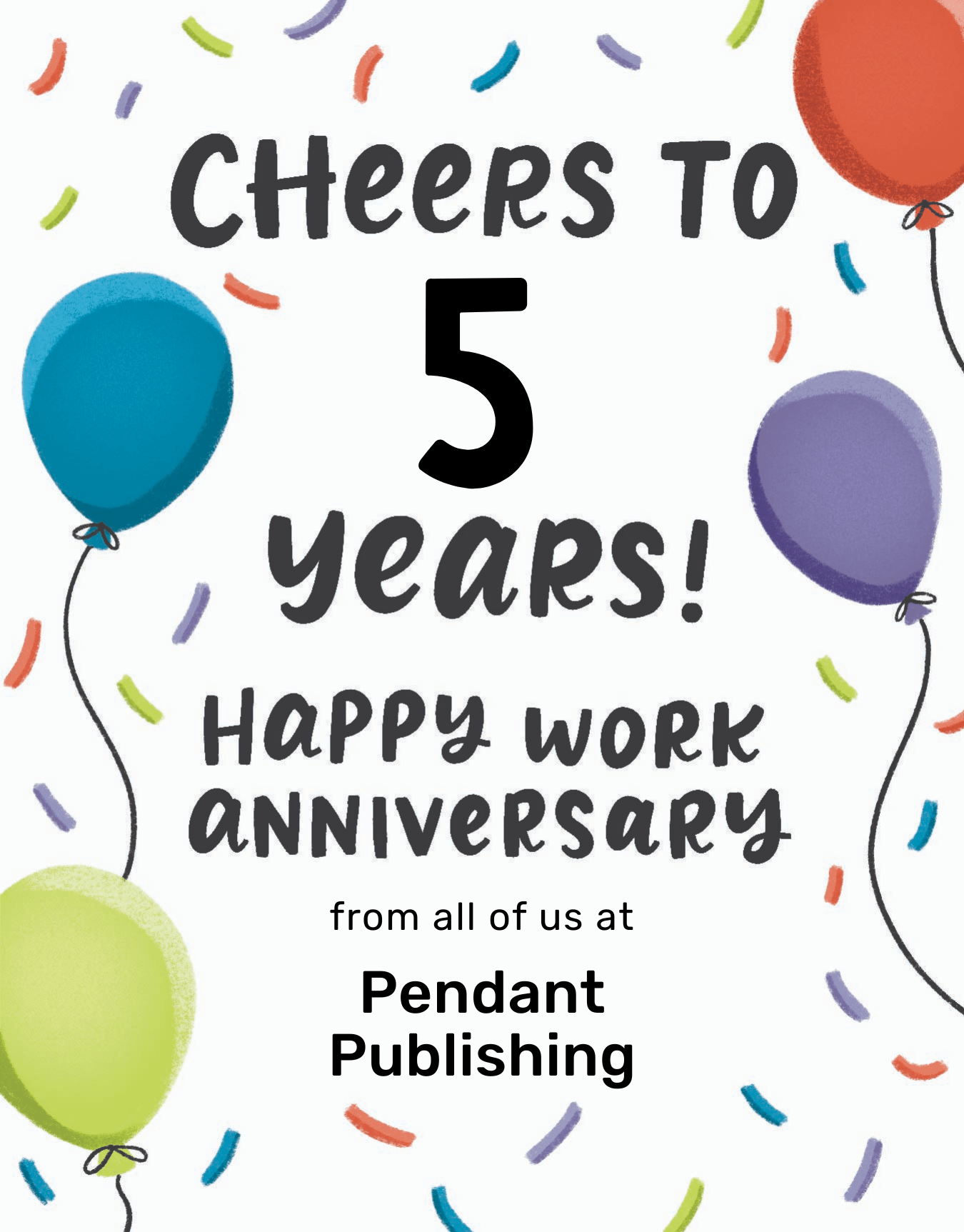 Work Anniversary Year Balloons by Grey Street Paper | Postable