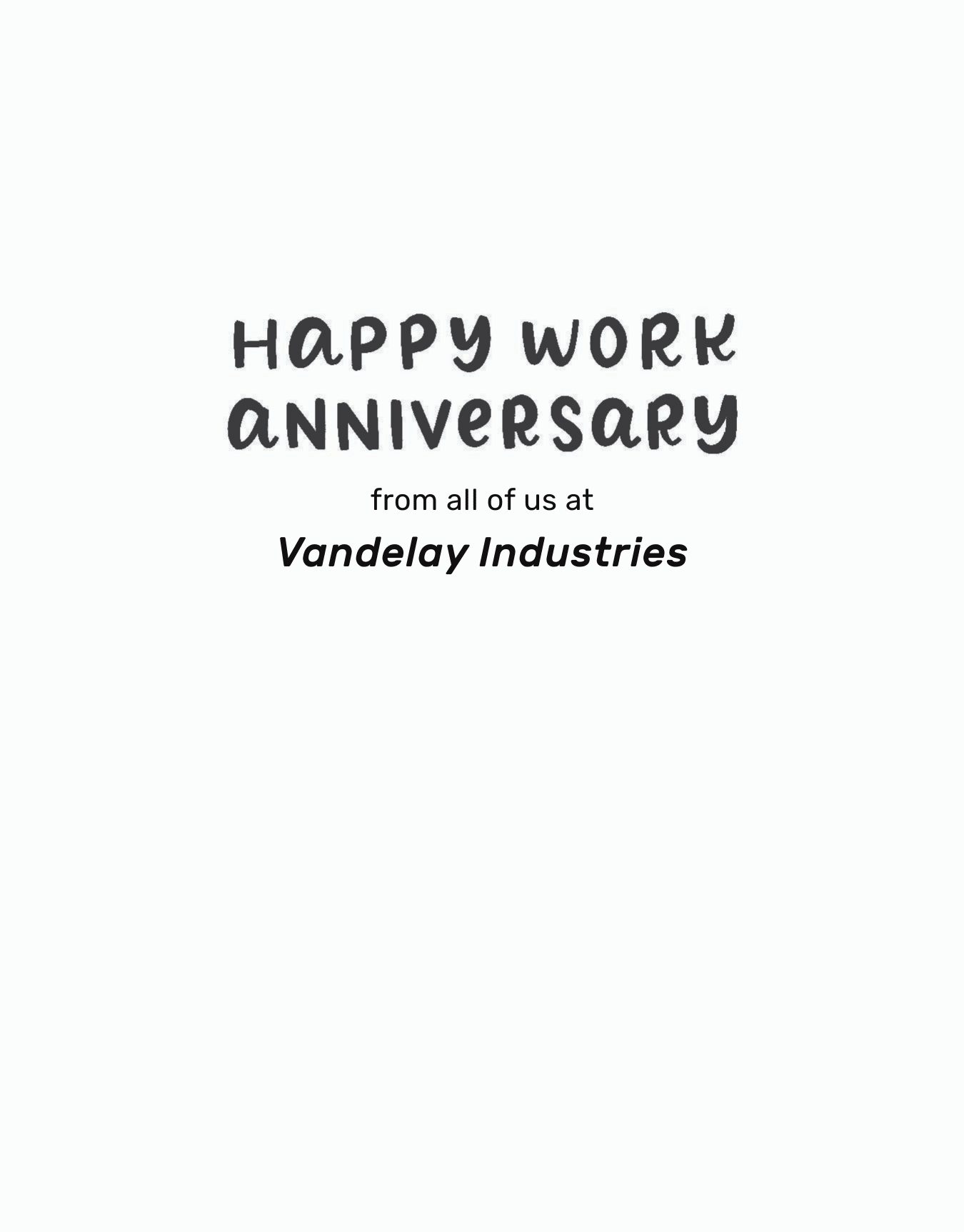 Work Anniversary Centered Simple by Grey Street Paper | Postable