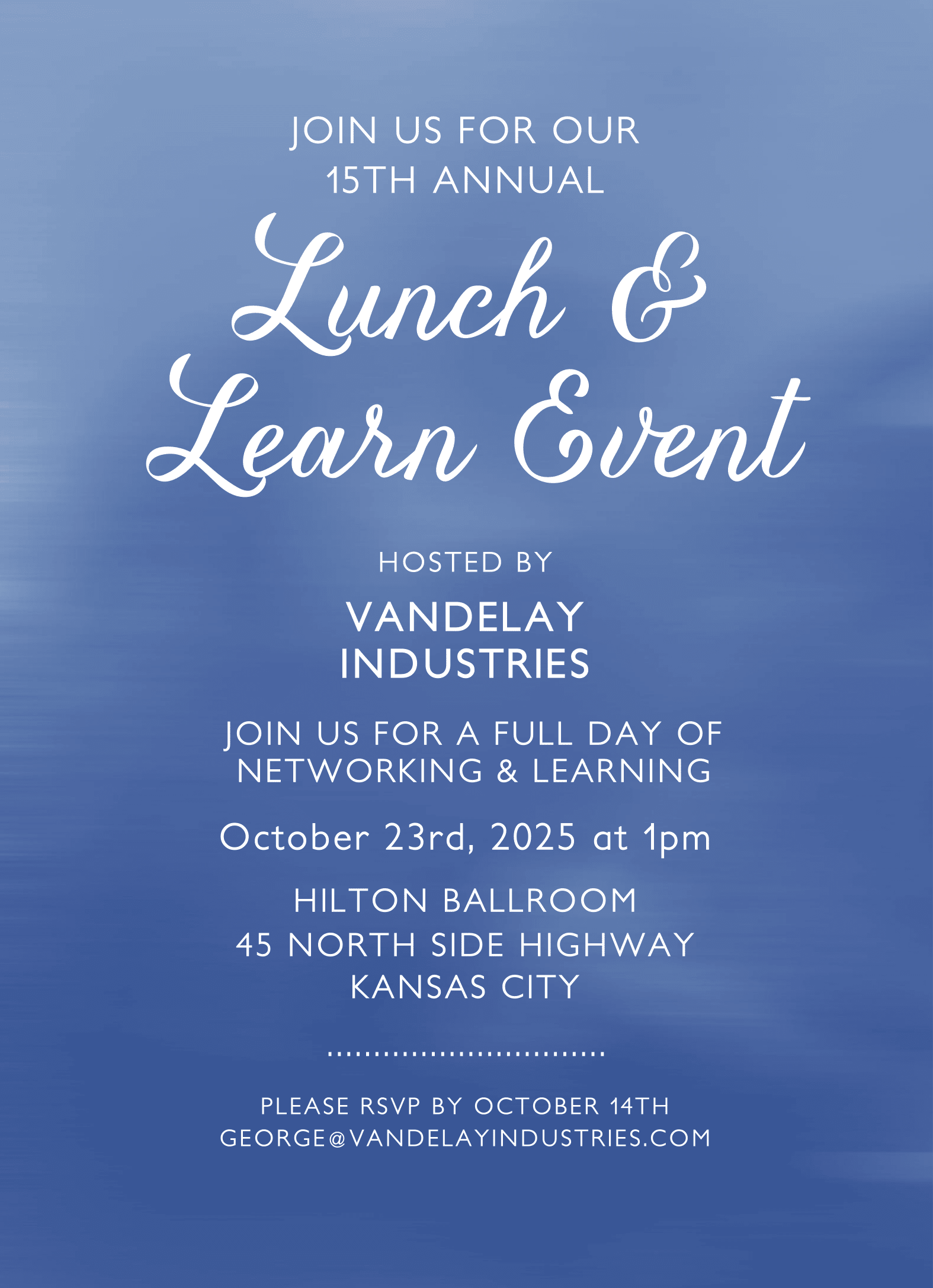 Blue Blur Invite by Grey Street Paper | Postable