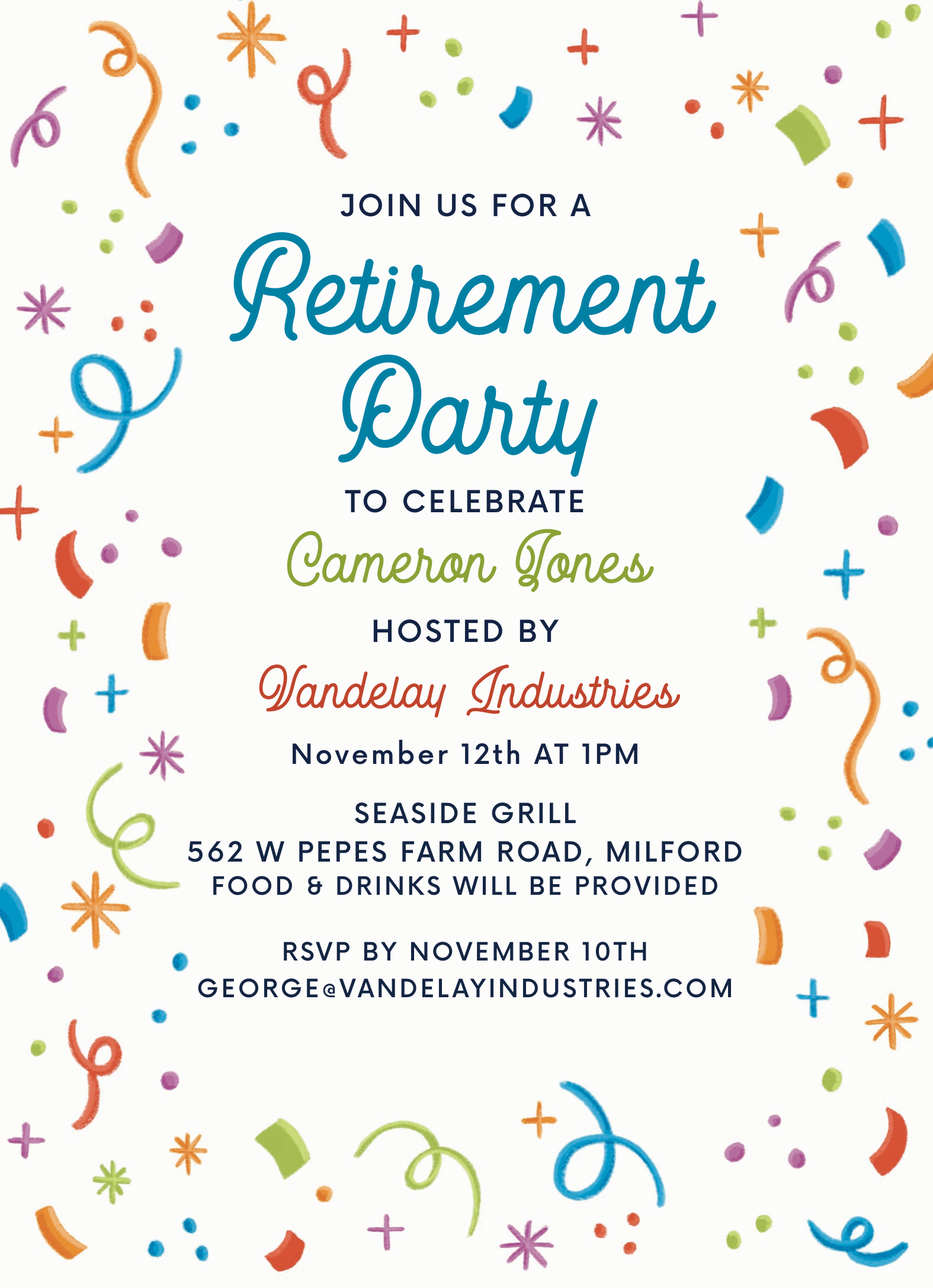 Confetti Invite by Grey Street Paper | Postable