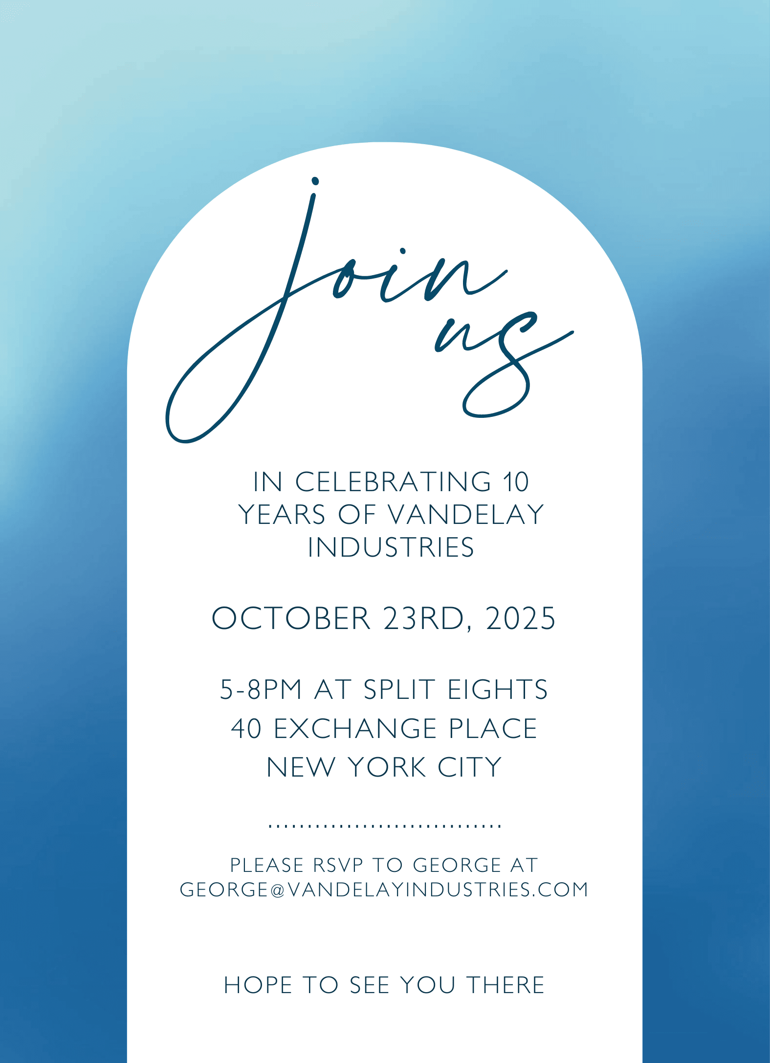 Join Us Blue by Grey Street Paper | Postable