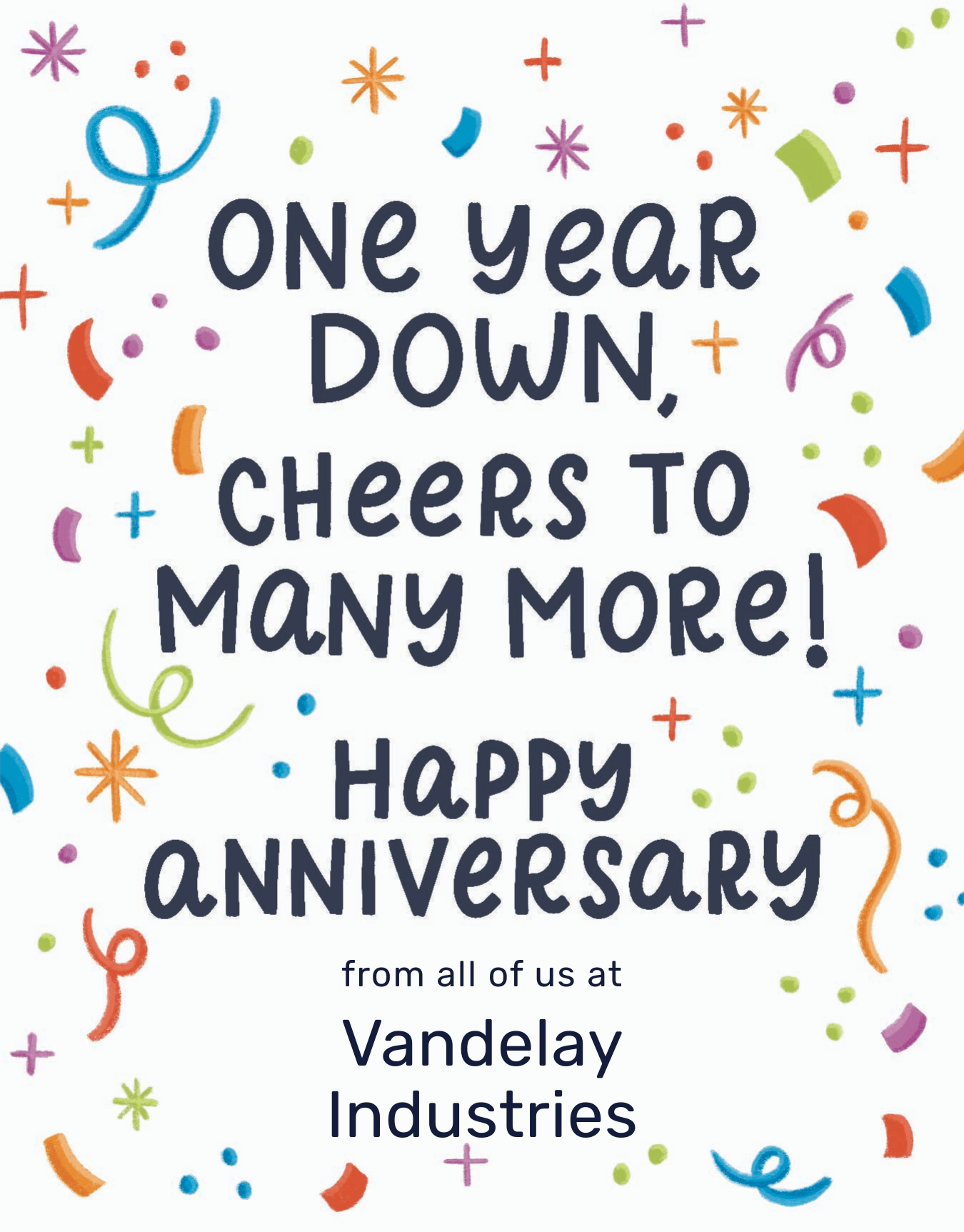 One Year Business Anniversary by Grey Street Paper | Postable