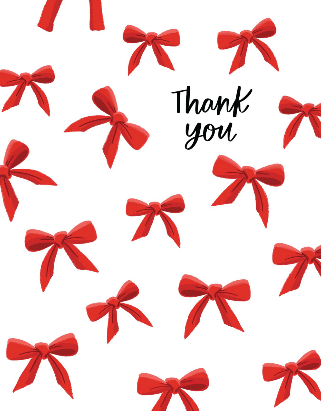 Christmas Bows Thank You by Grey Street Paper | Postable