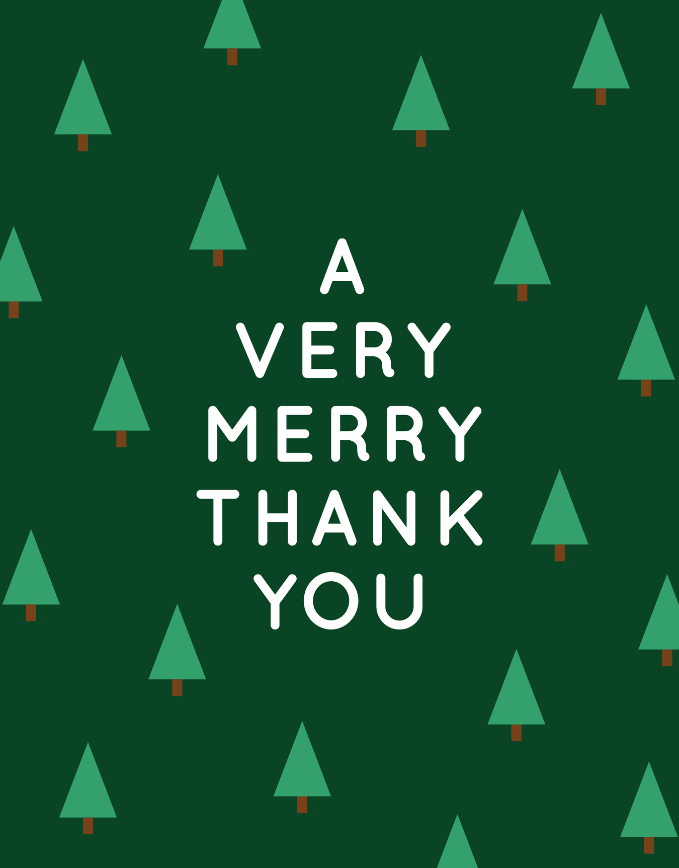 Simple Merry Thank You by Grey Street Paper | Postable