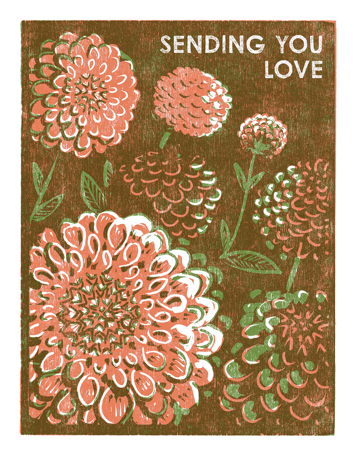 Sending Love Dahlias by Heartell Press | Postable
