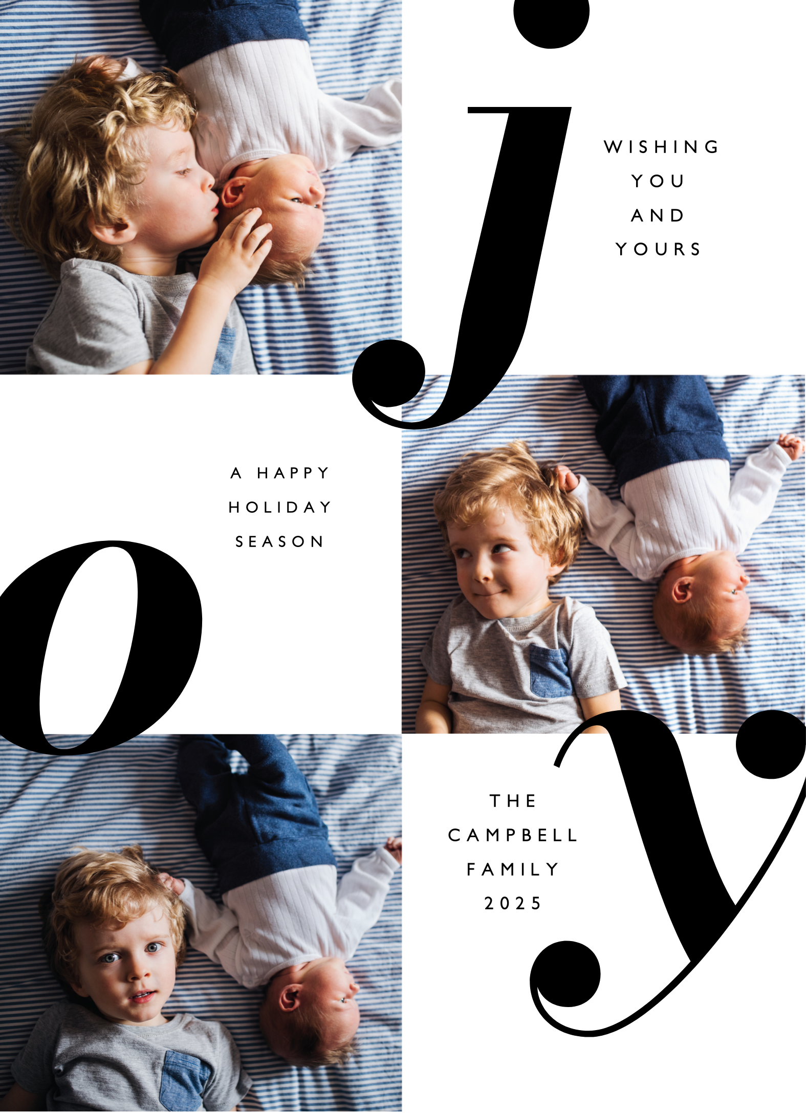 Stacked Joy Collage Christmas Photo Card | Postable | Postable