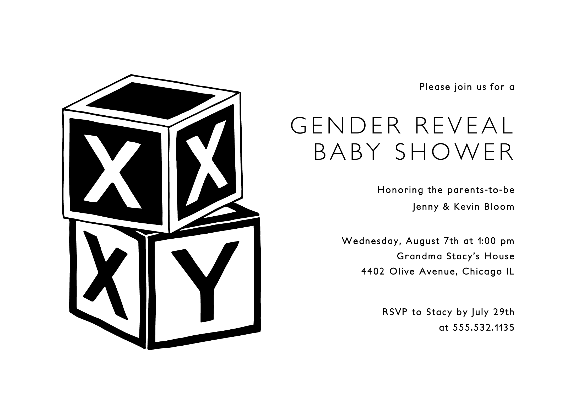 Baby Blocks Gender Reveal by Hello Paper Co. | Postable