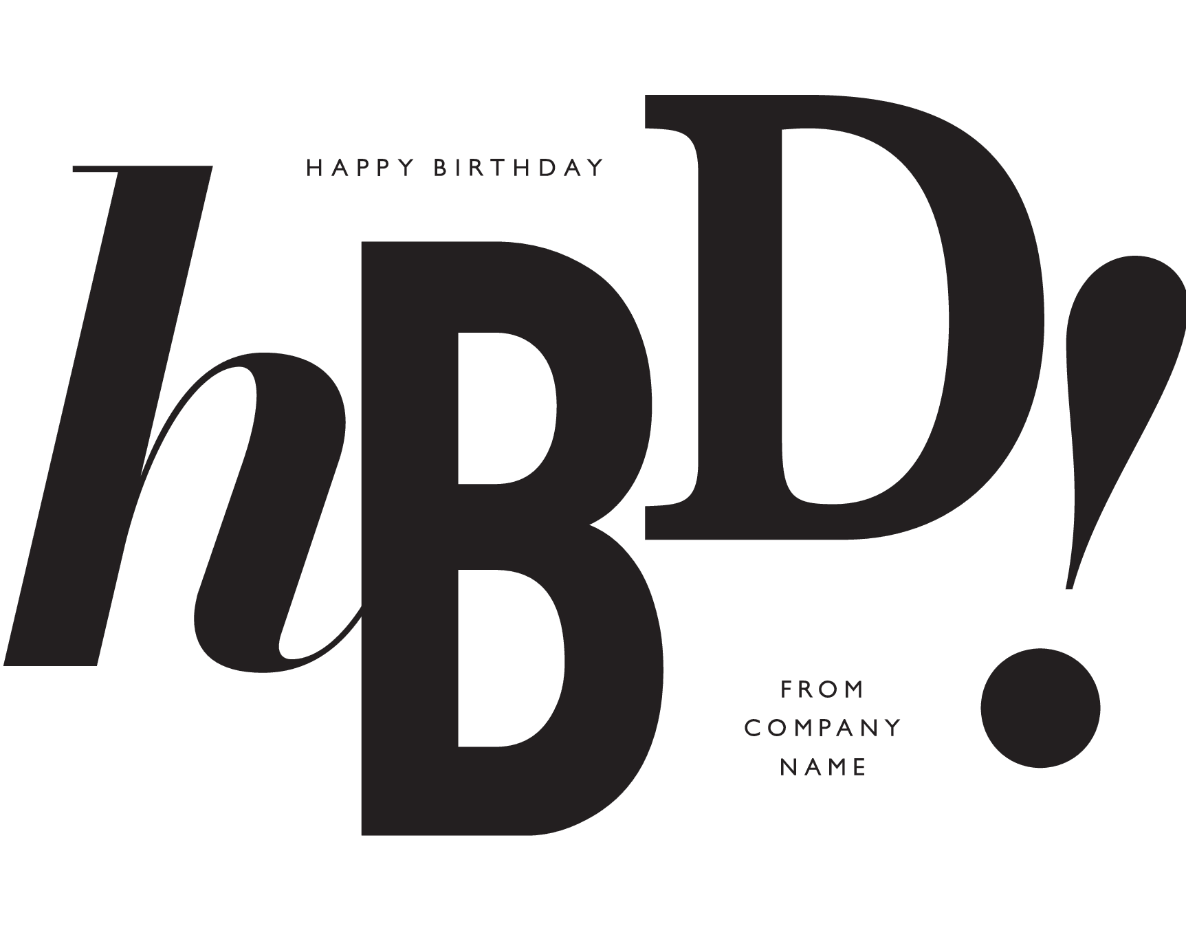 HBD Type by Hello Paper Co. | Postable