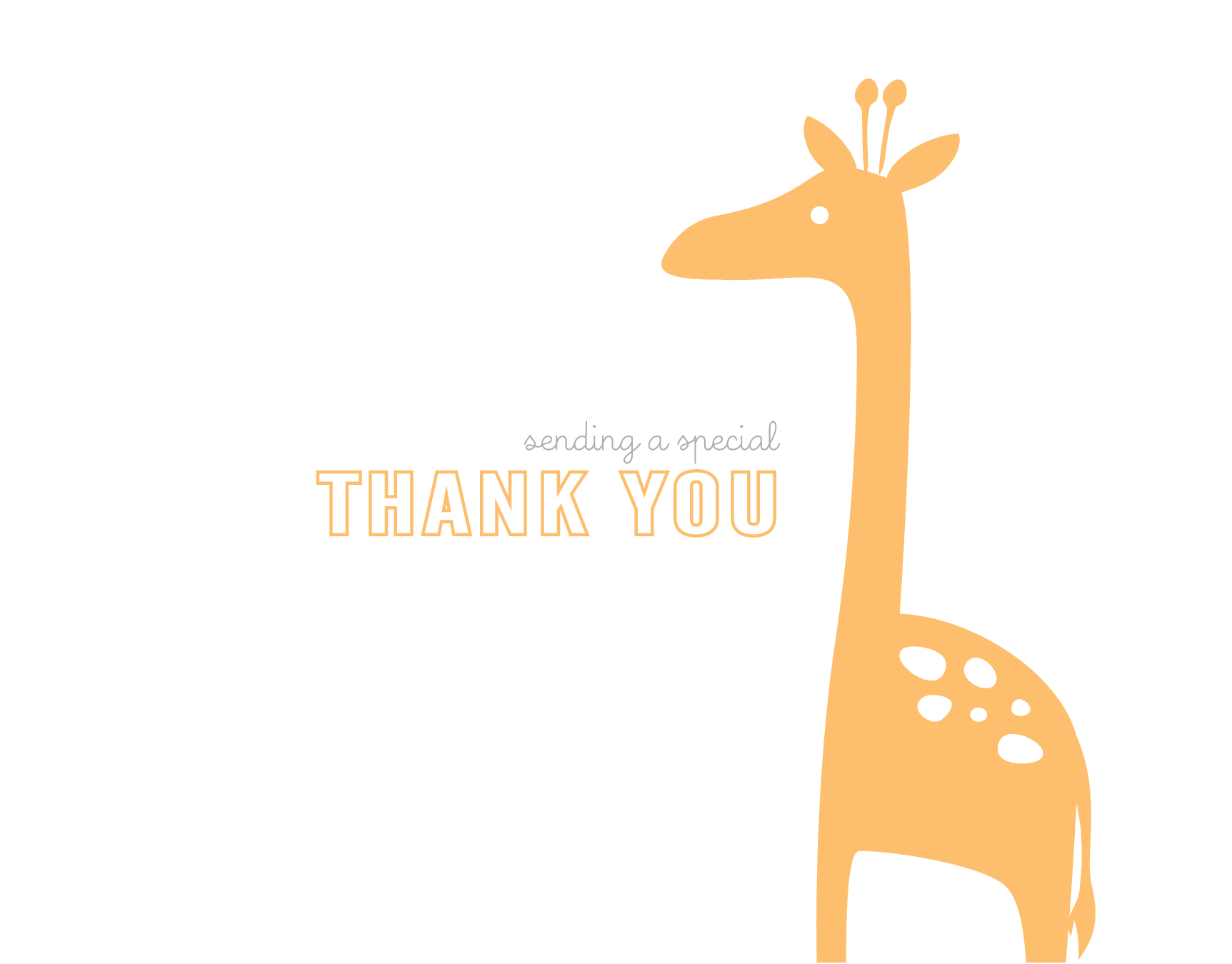 Thank You Giraffe Yellow by Kimberly Costa | Postable
