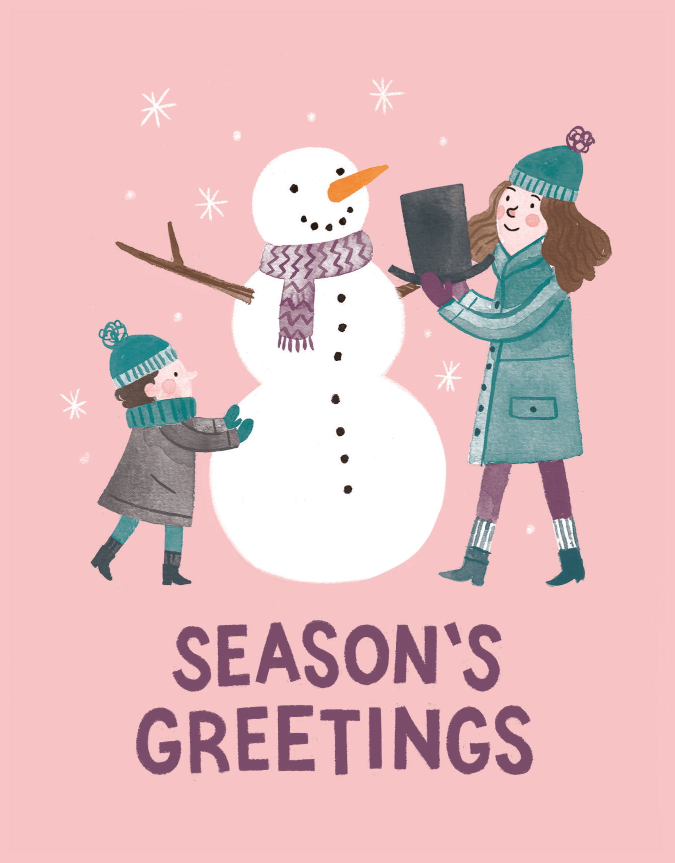 Season's Greetings Snowman Christmas Card | Postable | Postable