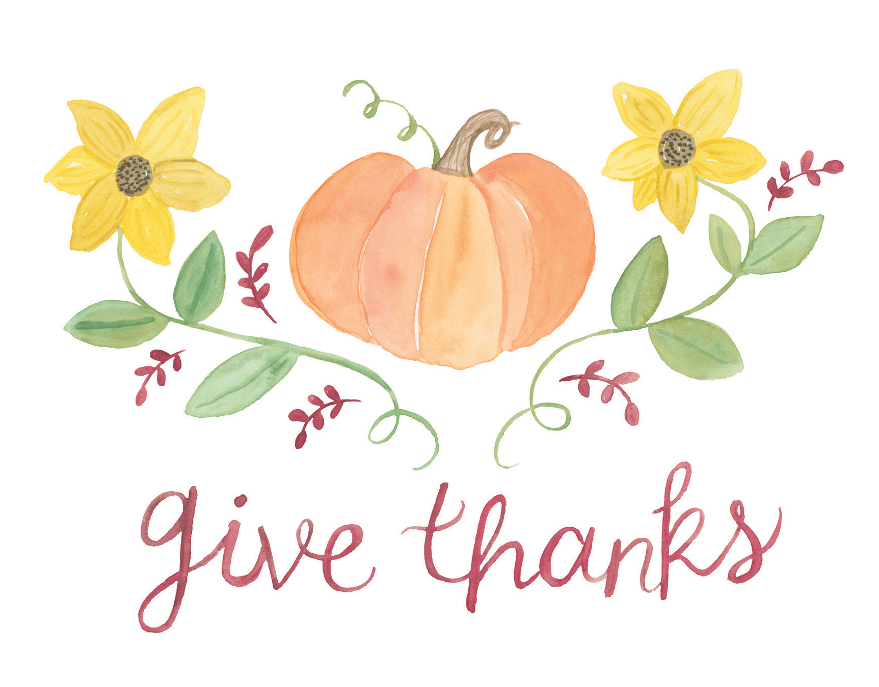 Pumpkin Give Thanks Thanksgiving Card | Postable | Postable