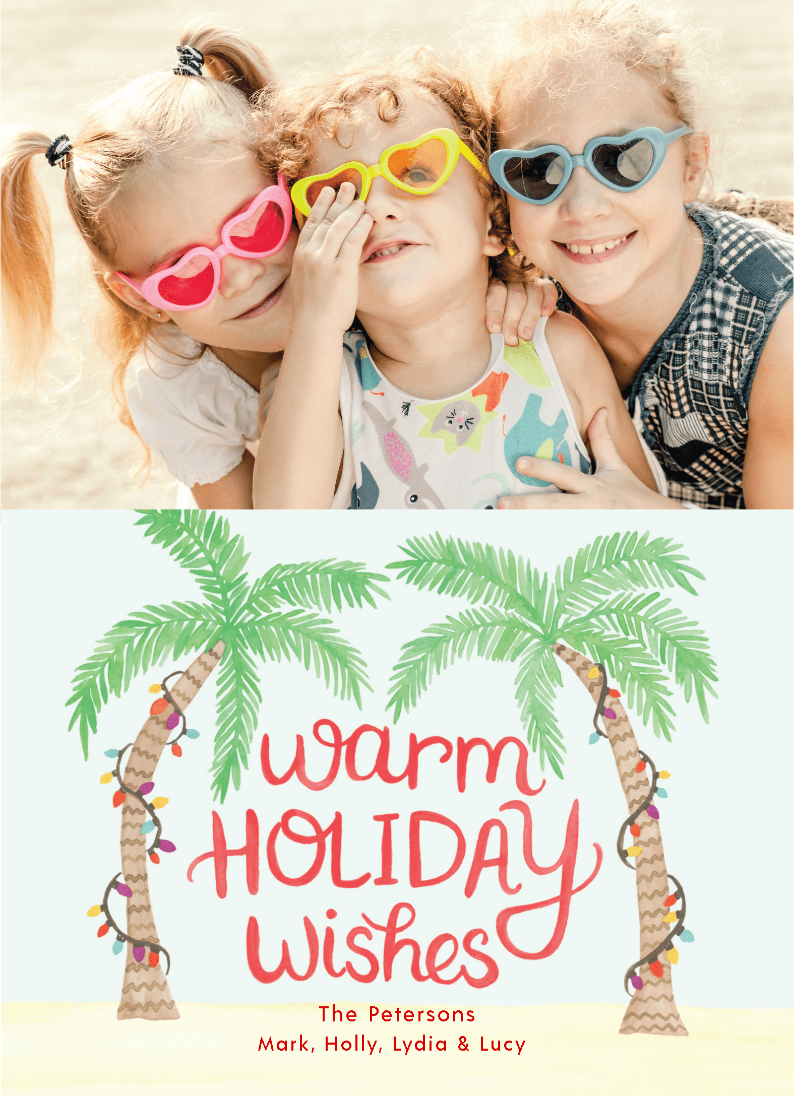 Holiday Palm Trees Christmas Photo Card | Postable | Postable