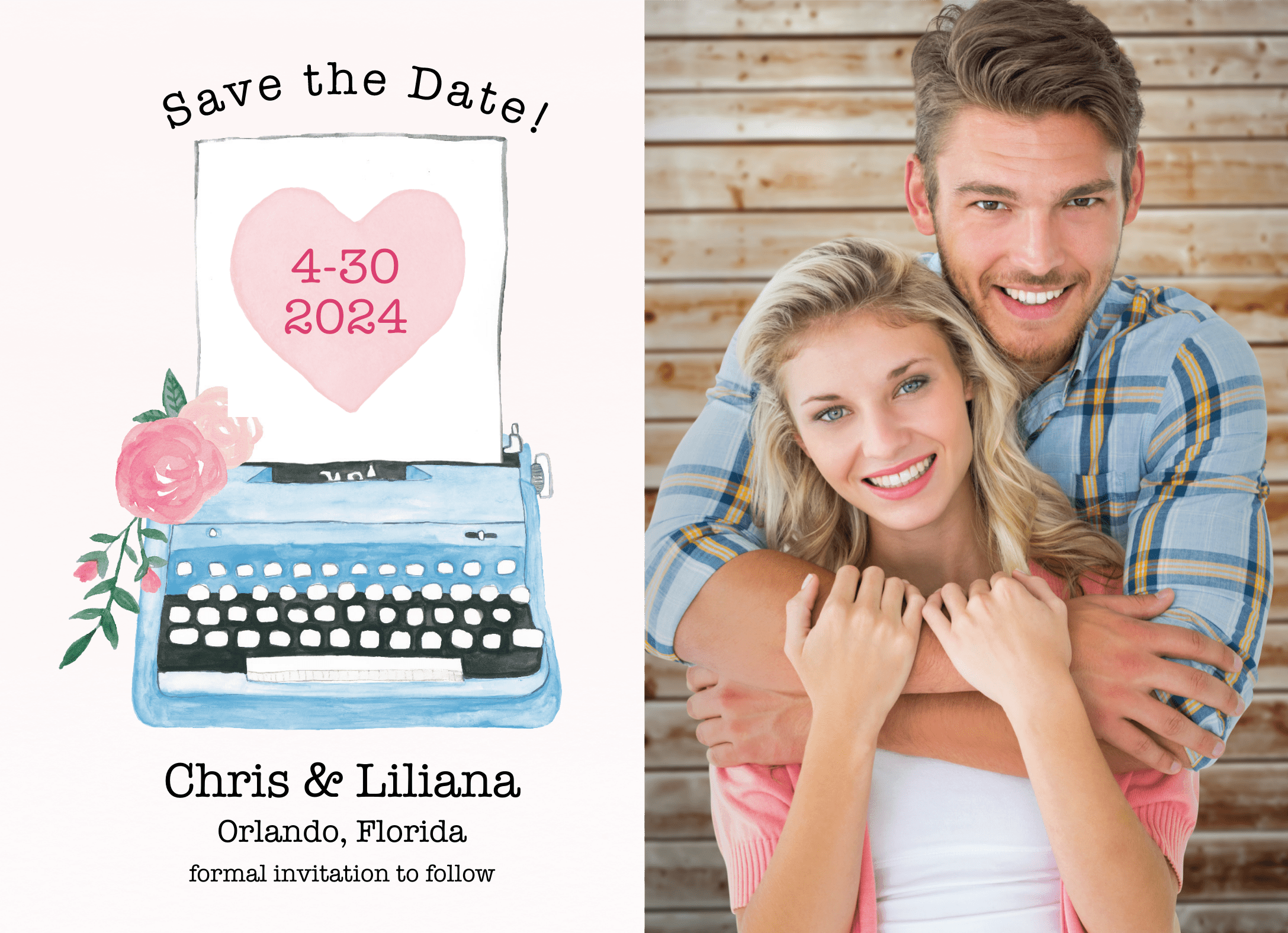 Typewriter Save The Date by Leveret Paperie | Postable