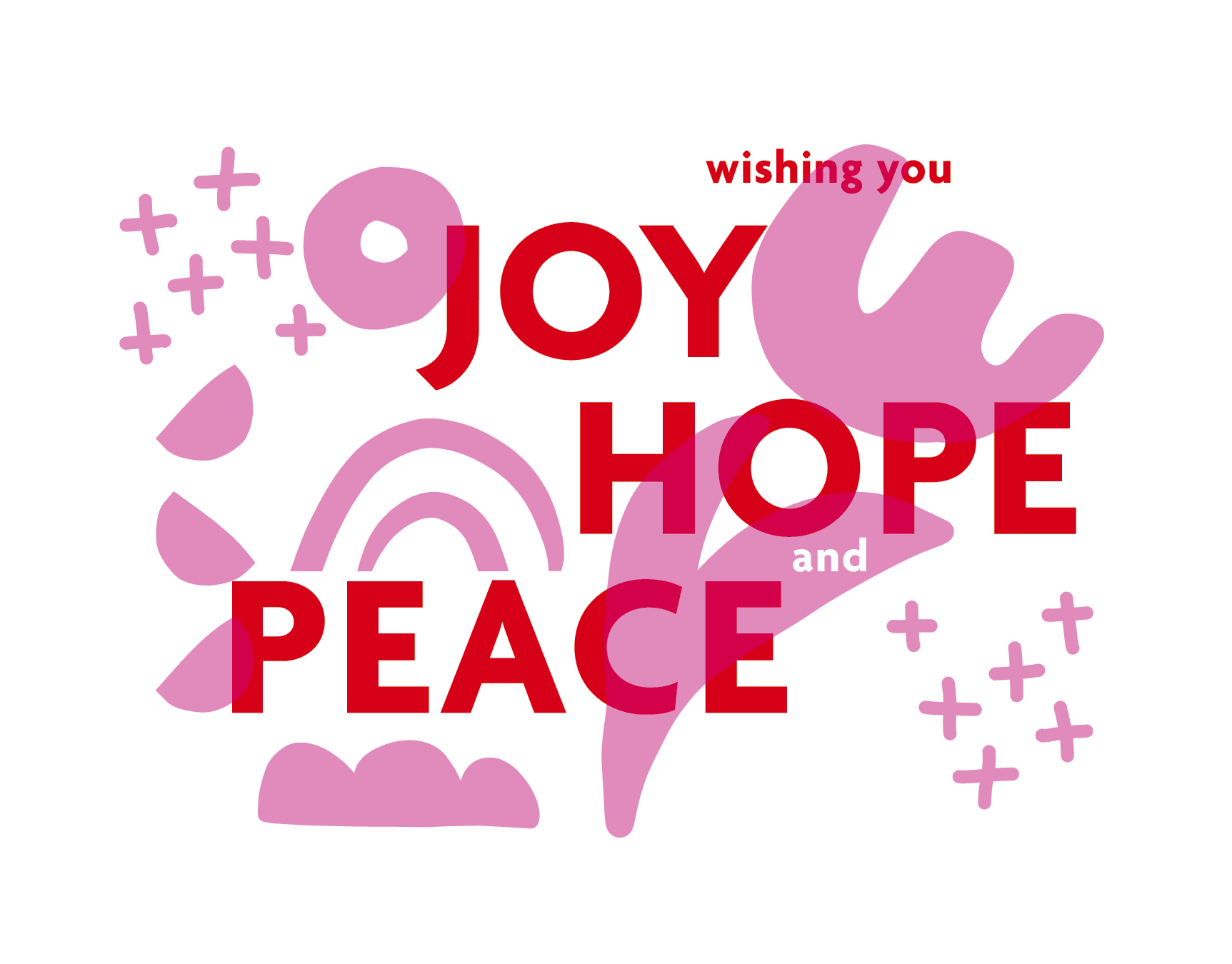 Wishing Joy, Hope, Peace Folded Holiday Card | Postable | Postable