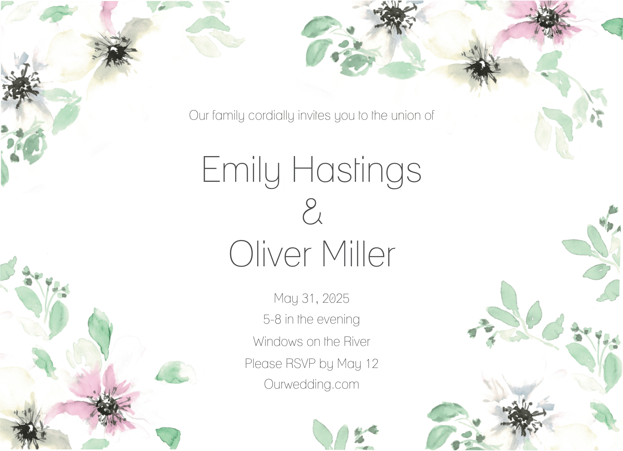 Watercolor Wedding Floral by Muni Design | Postable