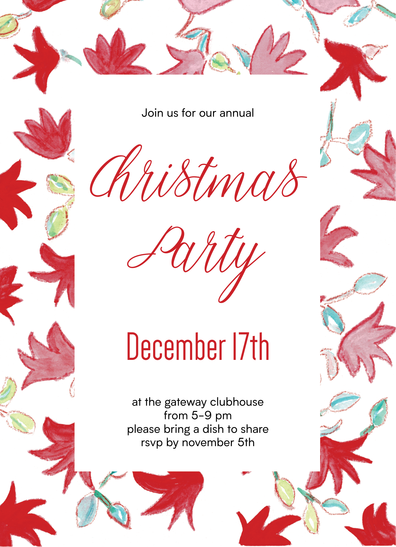 Christmas Party Invite by Muni Design | Postable