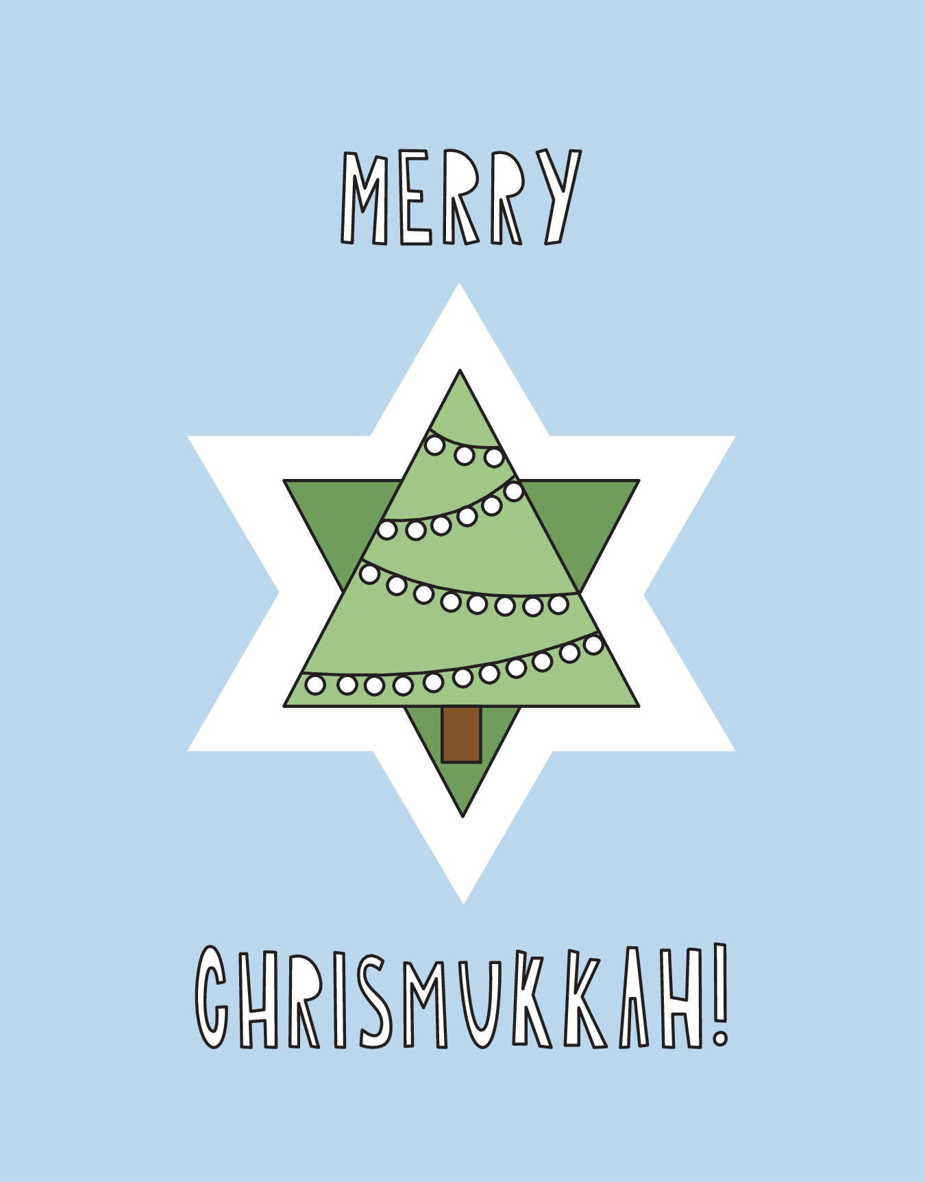 Merry Chrismukkah! Folded Christmas Card | Postable | Postable