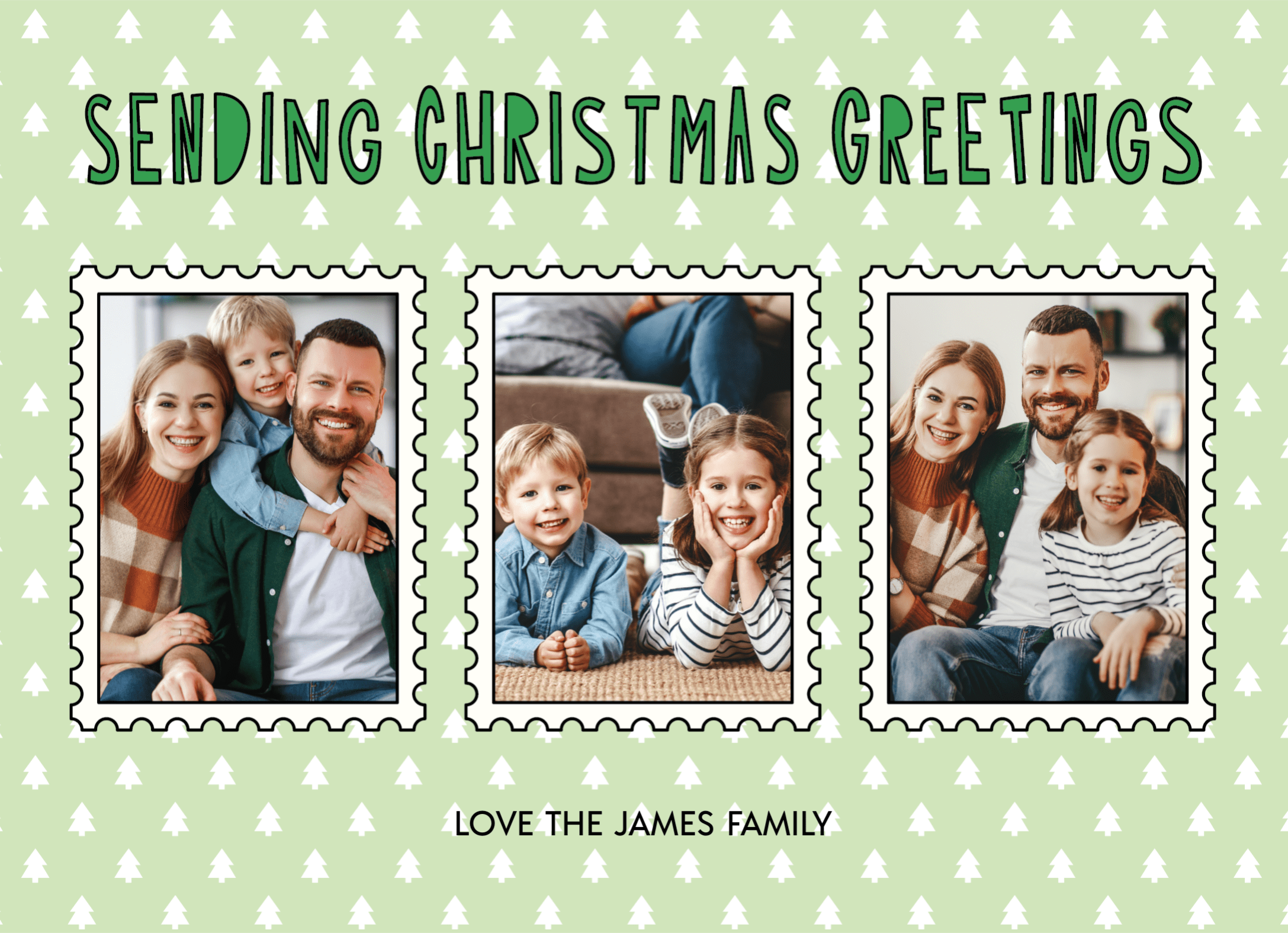 Green Christmas Stamps by Near Modern Disaster | Postable